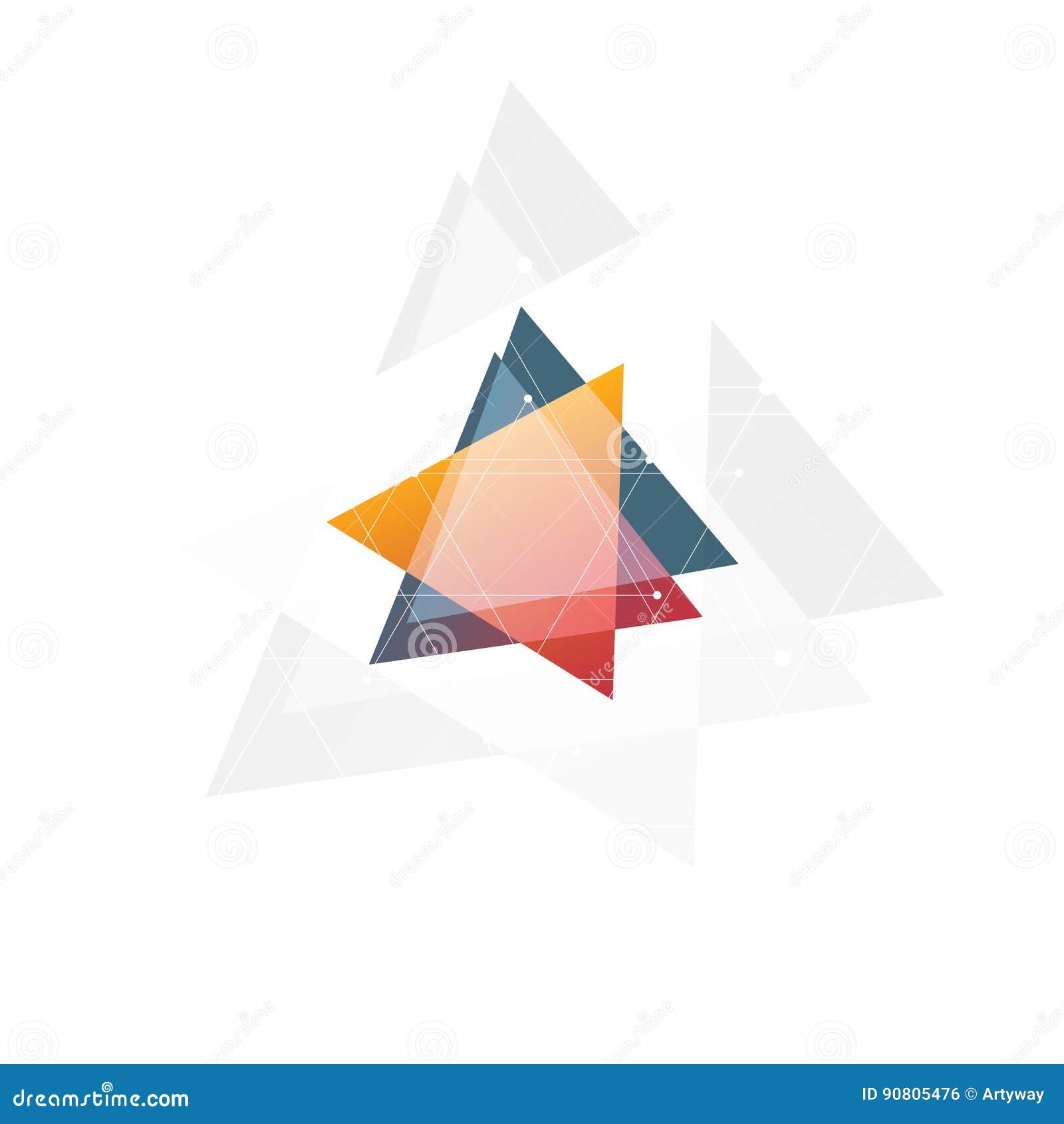 Isolated Abstract Pink and Orange Color Triangle Logo on Black ...