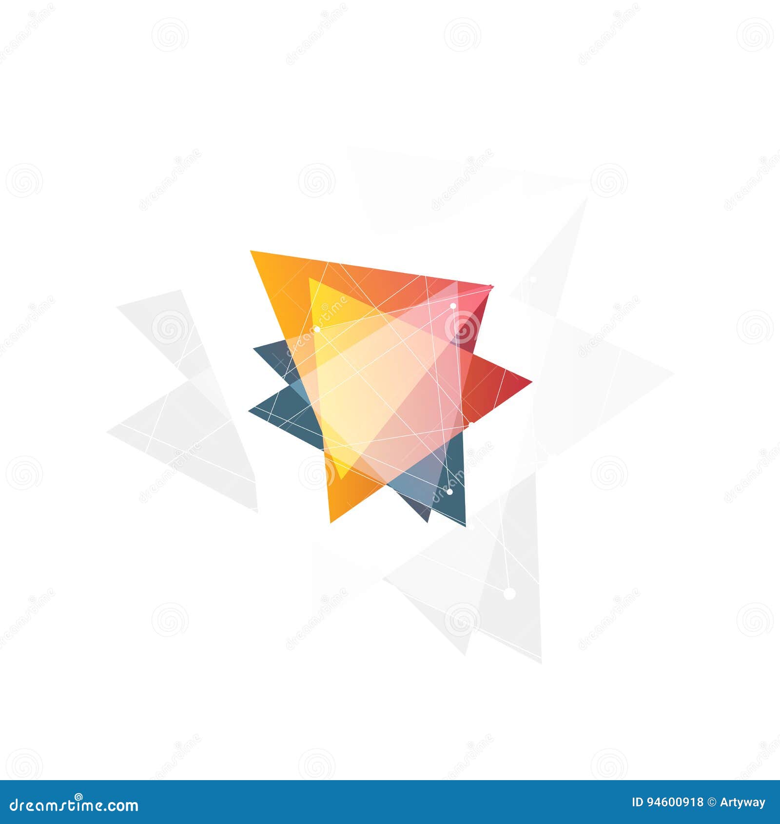 Isolated Abstract Pink and Orange Color Triangle Logo on Black ...