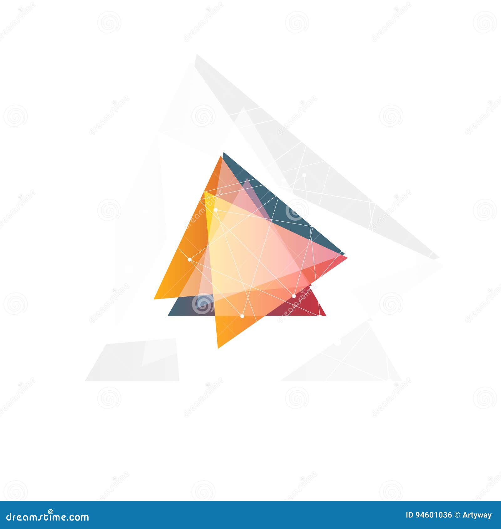 Isolated Abstract Pink and Orange Color Triangle Logo on Black ...