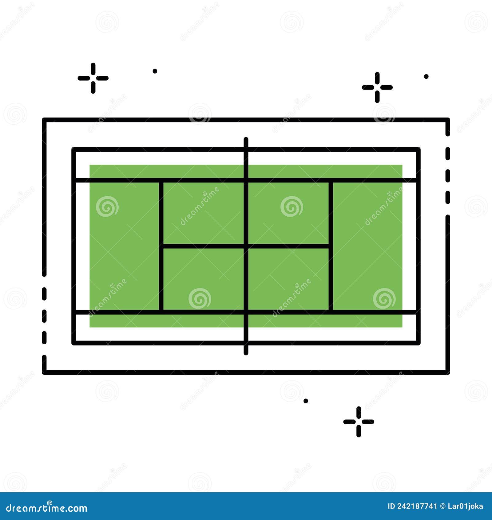 Isolated Aerial View of a Tennis Field Vector Stock Vector ...