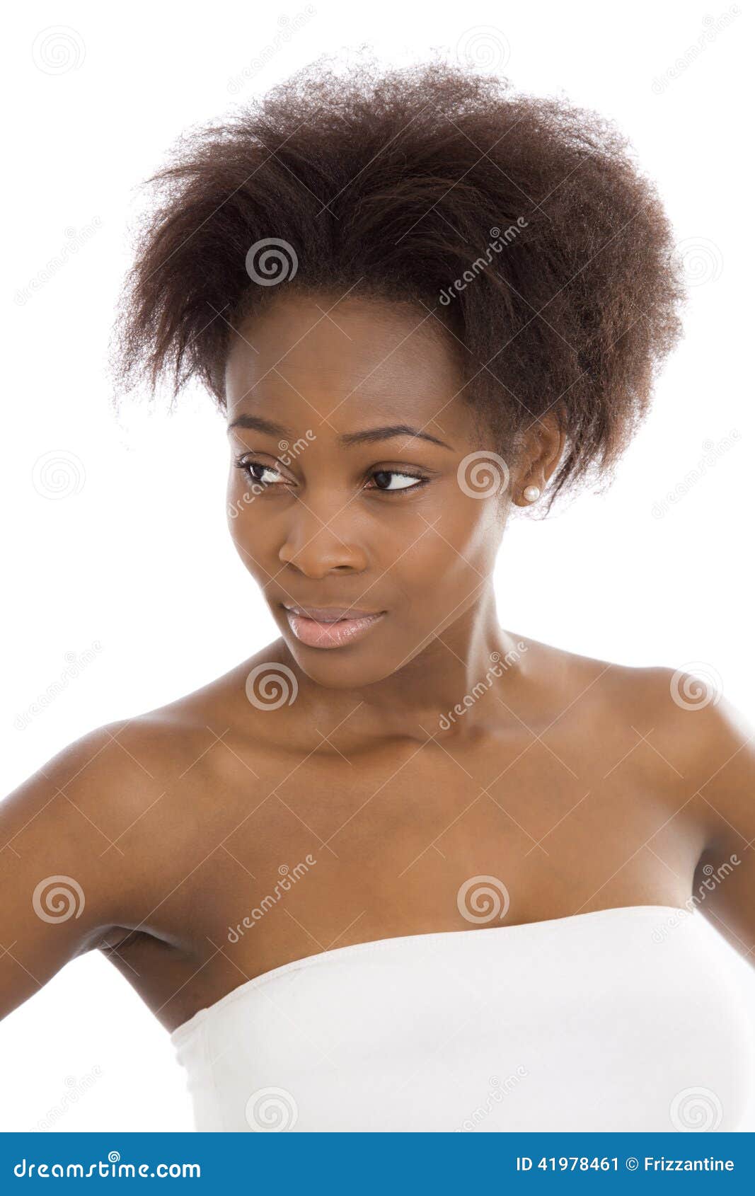 Isolated Afro American Black Beautiful Model Face. Stock Image - Image ...