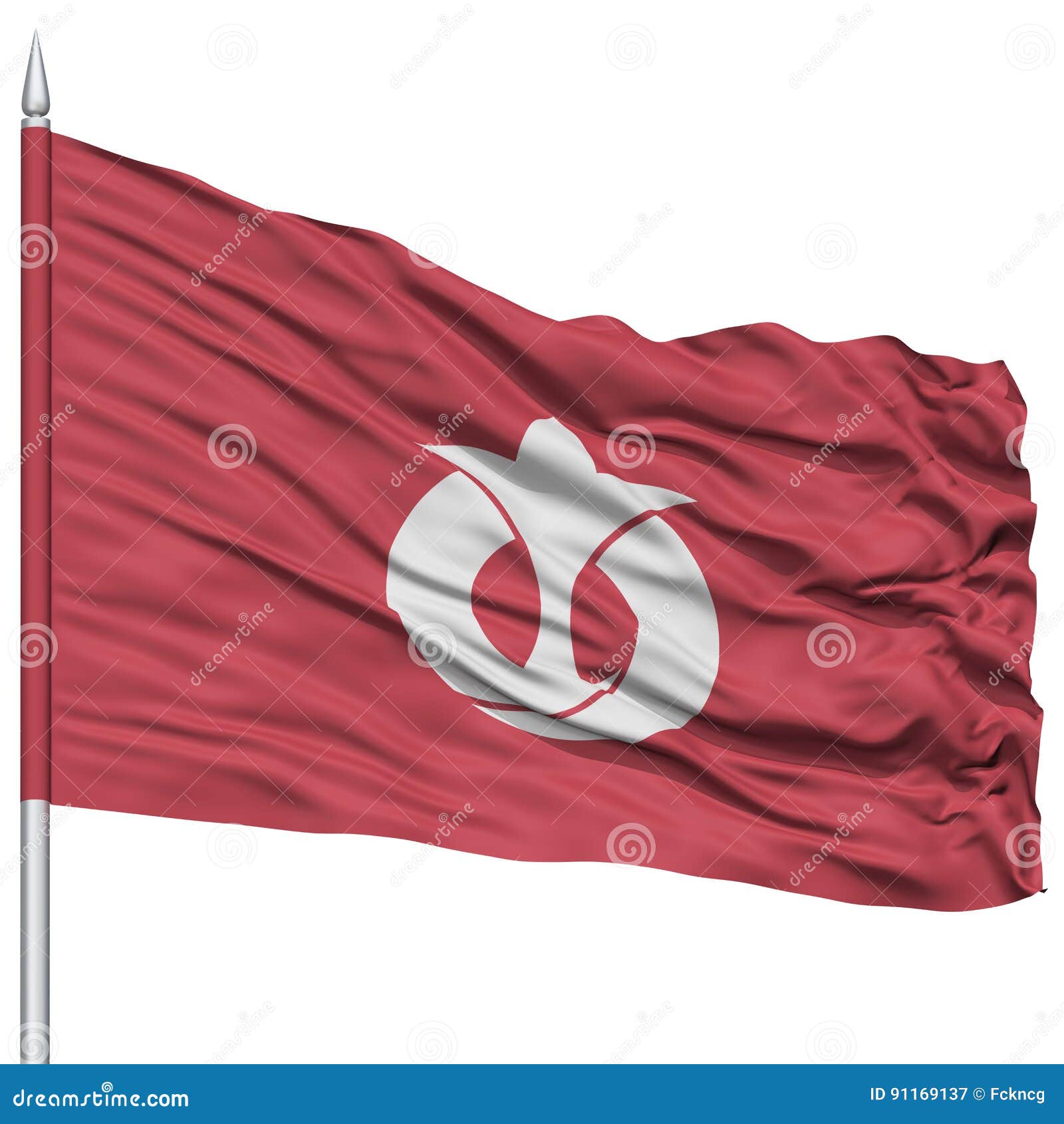 Isolated Aichi Japan Prefecture Flag on Flagpole Stock Illustration ...