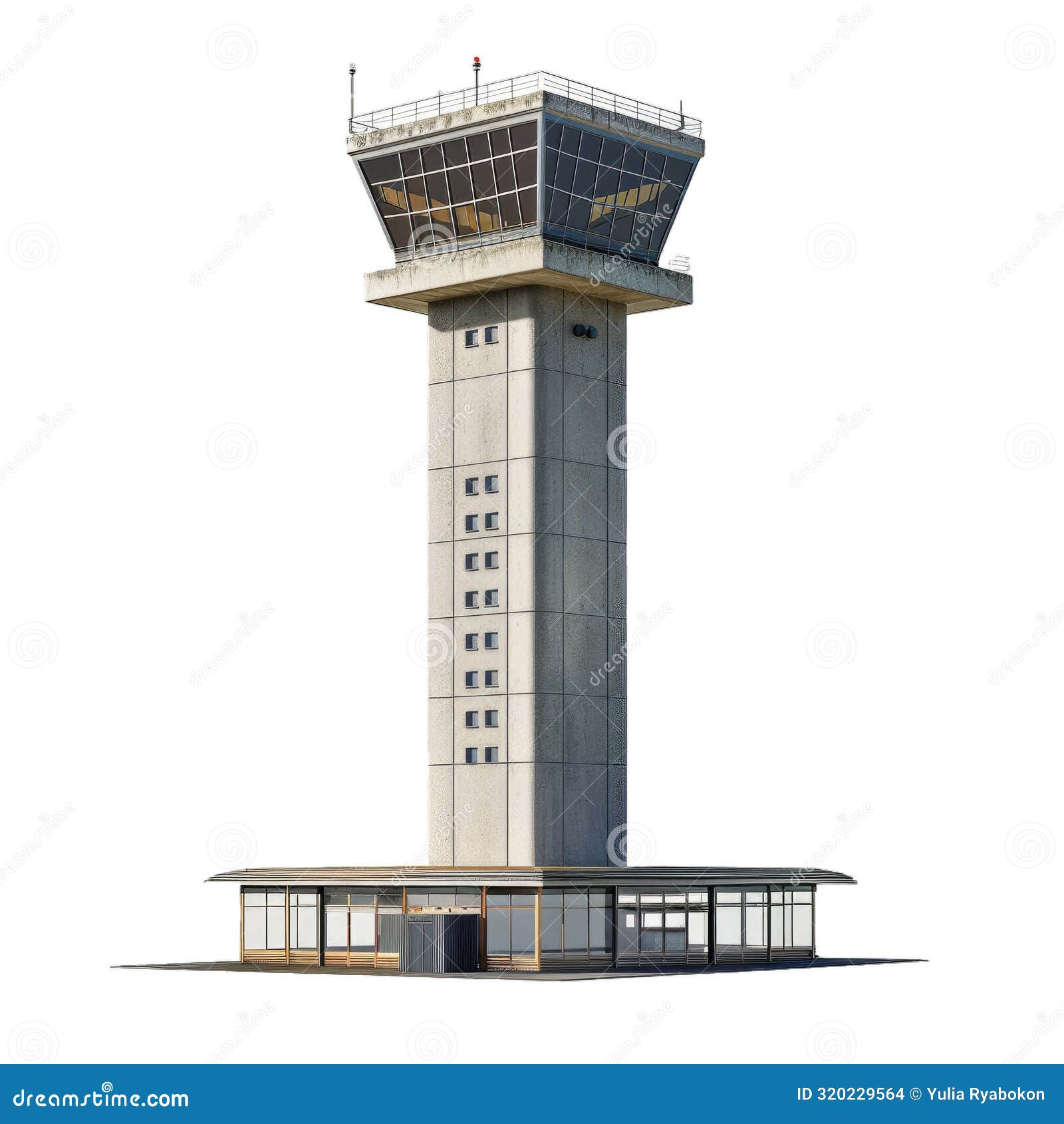 Modern Air Traffic Control Tower Isolated on Transparent Background ...