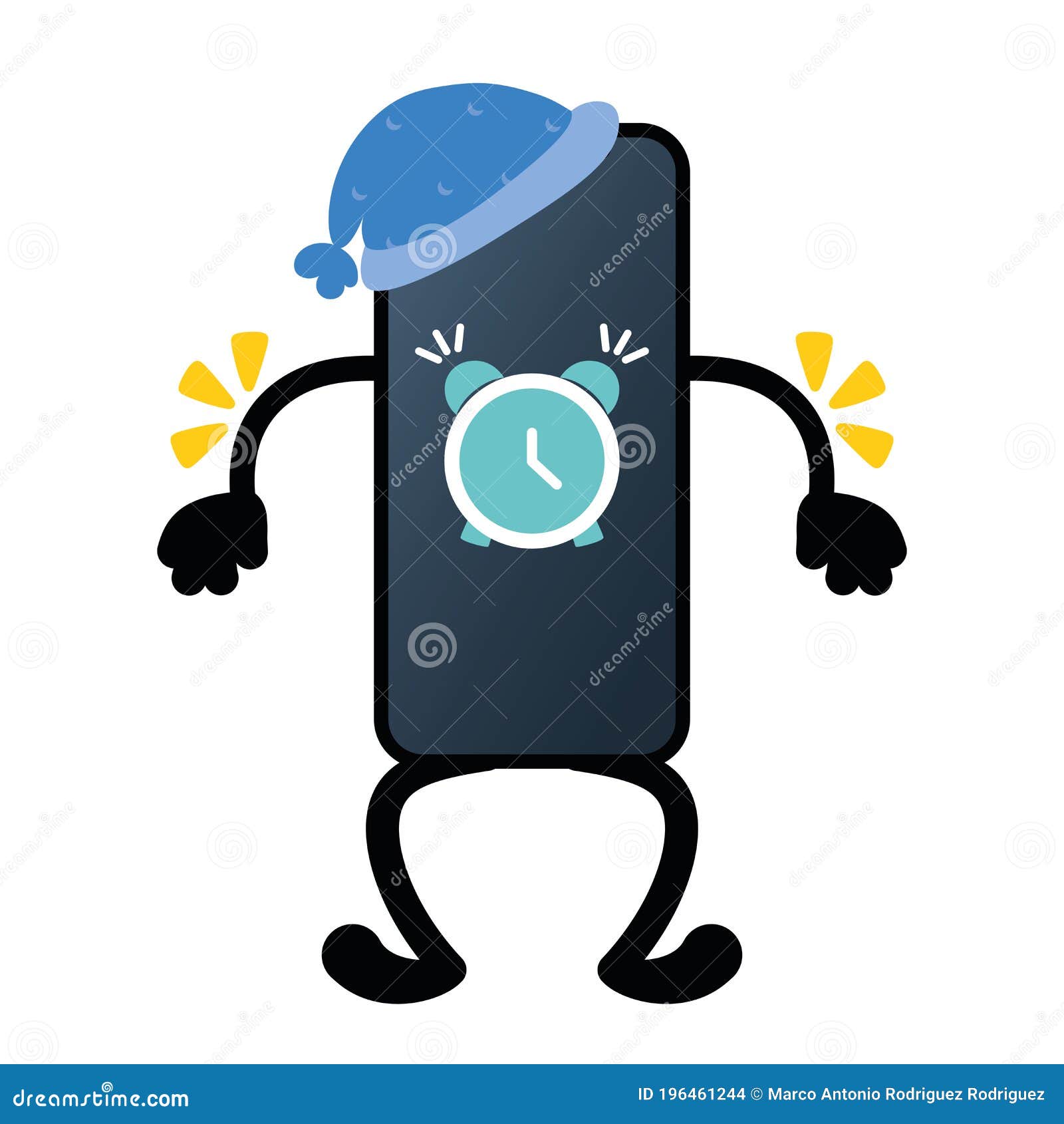 Isolated Alarm App Smartphone Stock Vector - Illustration of female ...