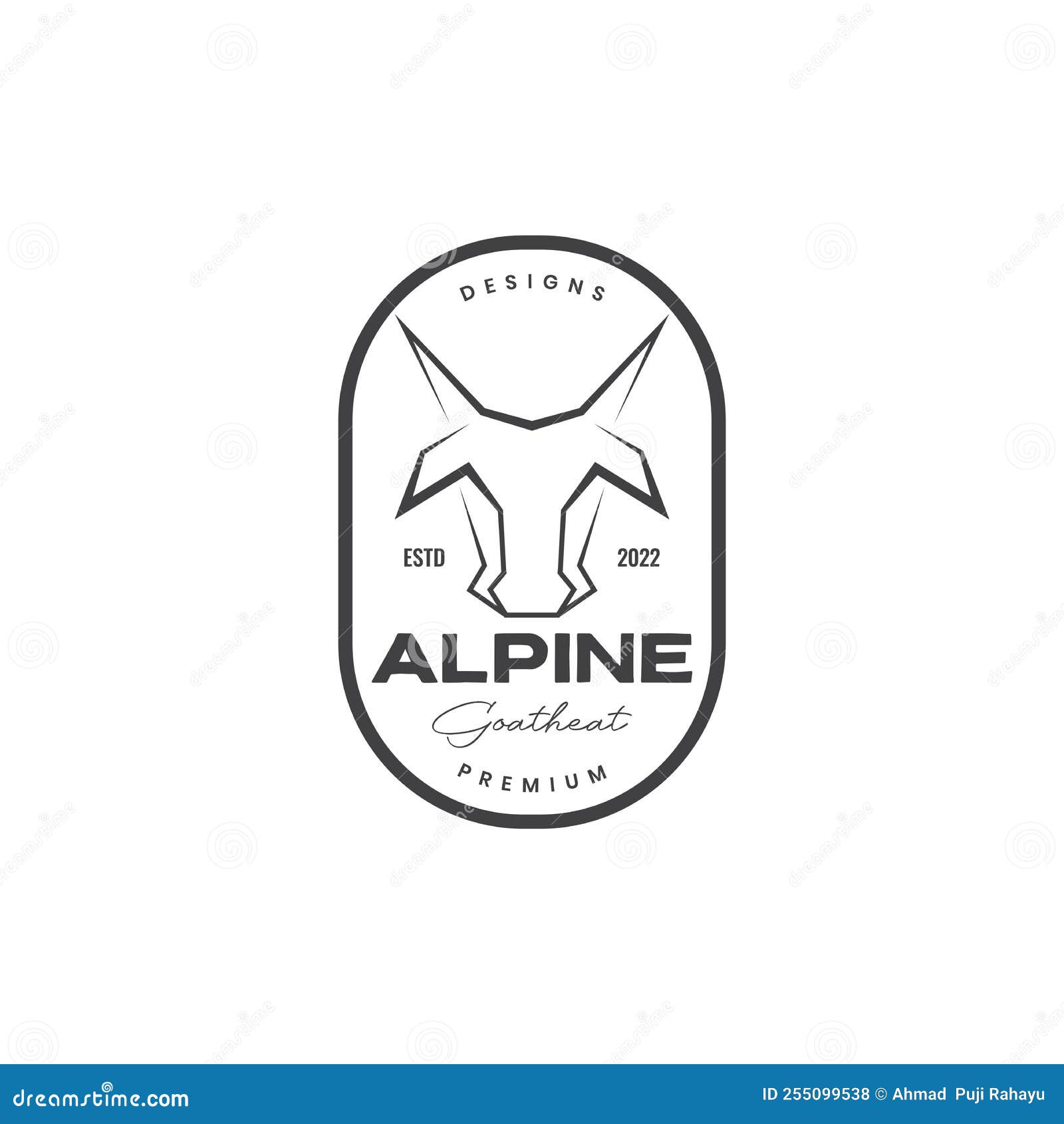 Isolated Alpine Goat Head Badge Logo Design Stock Vector - Illustration ...