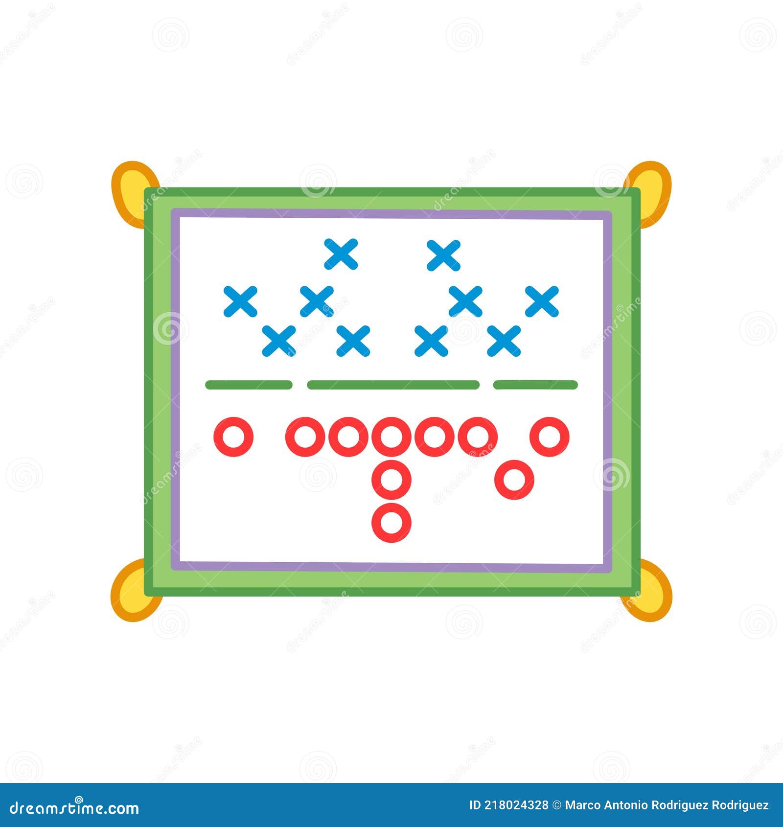 Isolated Ameican Football Play Chart Stock Vector - Illustration of ...
