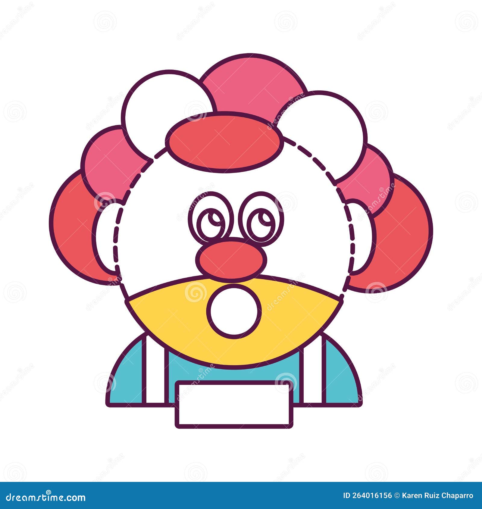 Isolated Amusement Park Clown Character Icon Vector Stock Vector ...