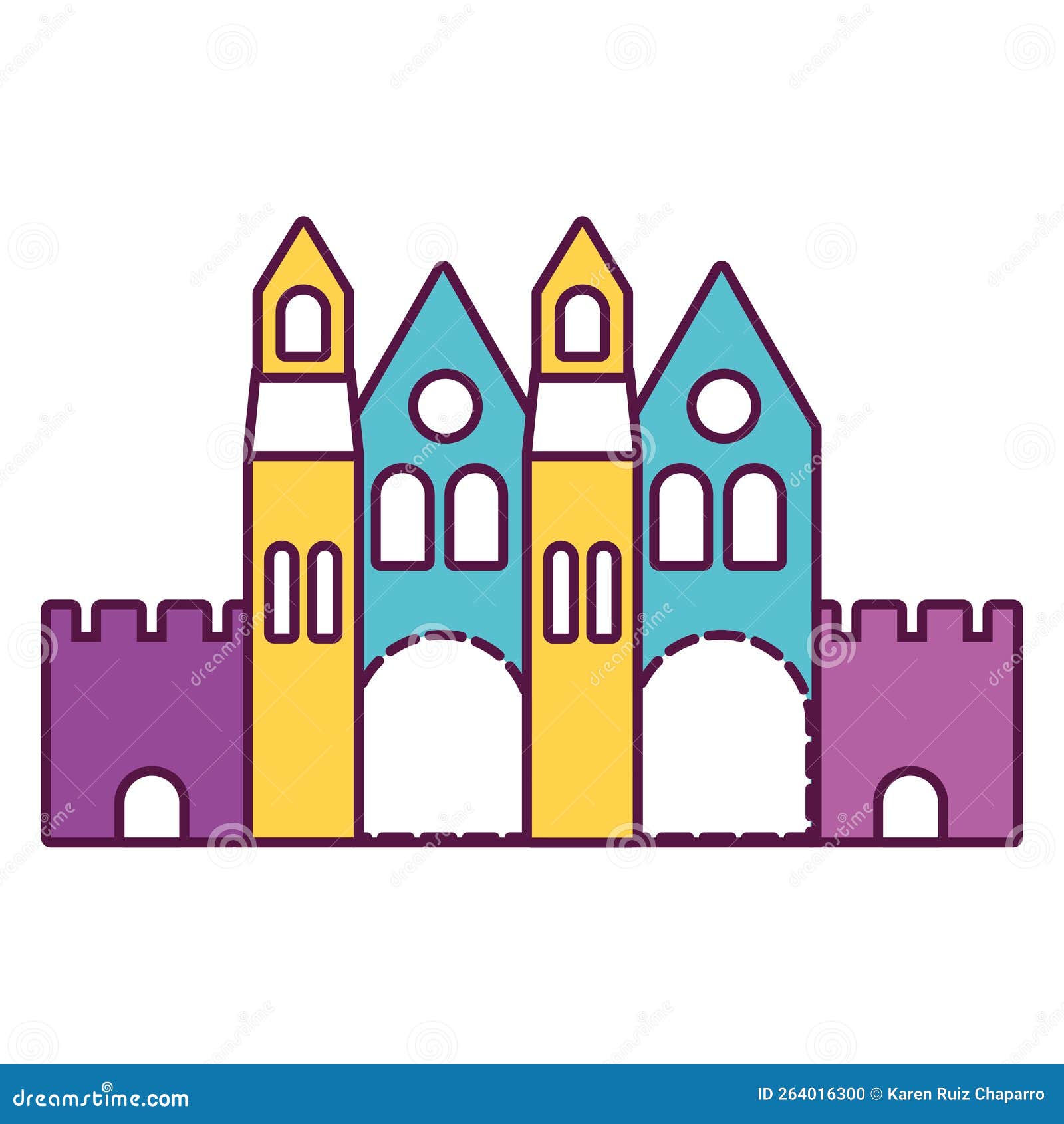 Isolated Amusement Park Medieval Theme Castle Icon Vector Stock Vector ...
