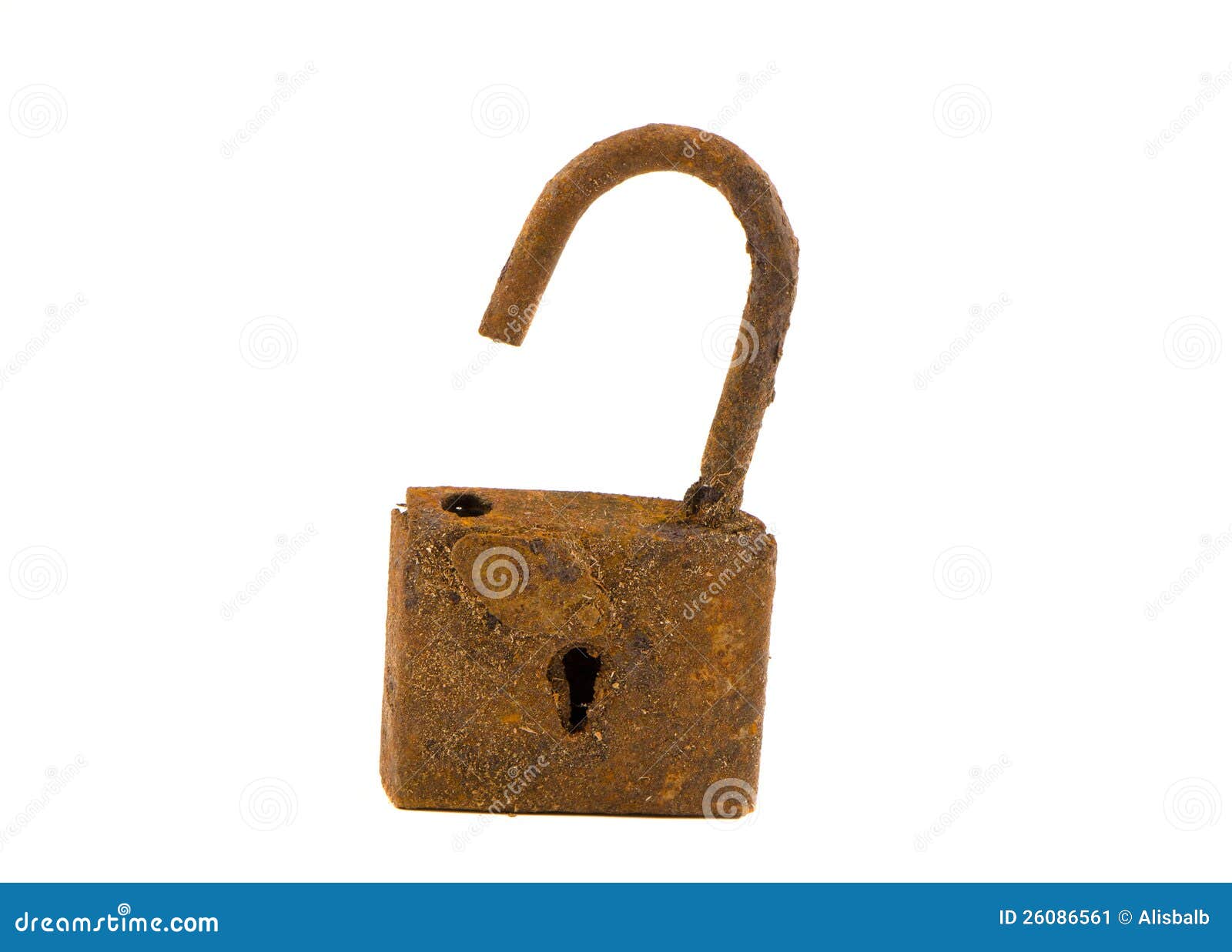 Isolated Ancient and Rusted Lock Stock Image - Image of protection ...