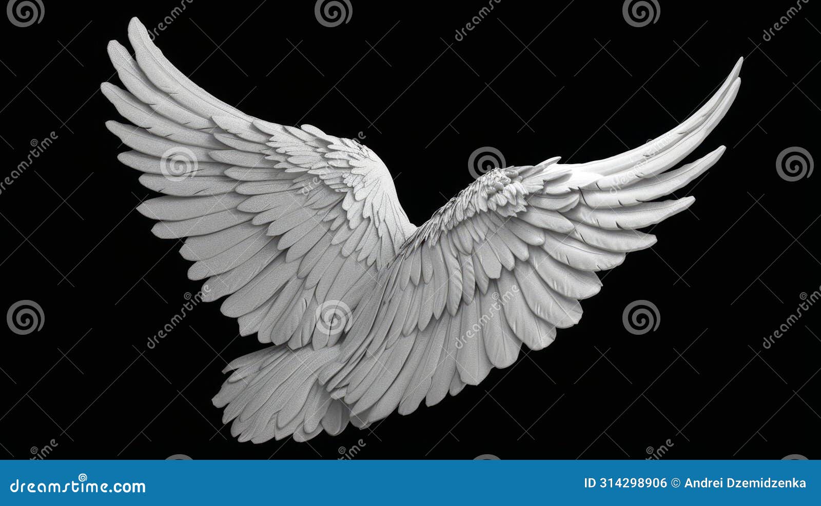 Isolated Angel Wing in White Stock Photo - Image of concept ...
