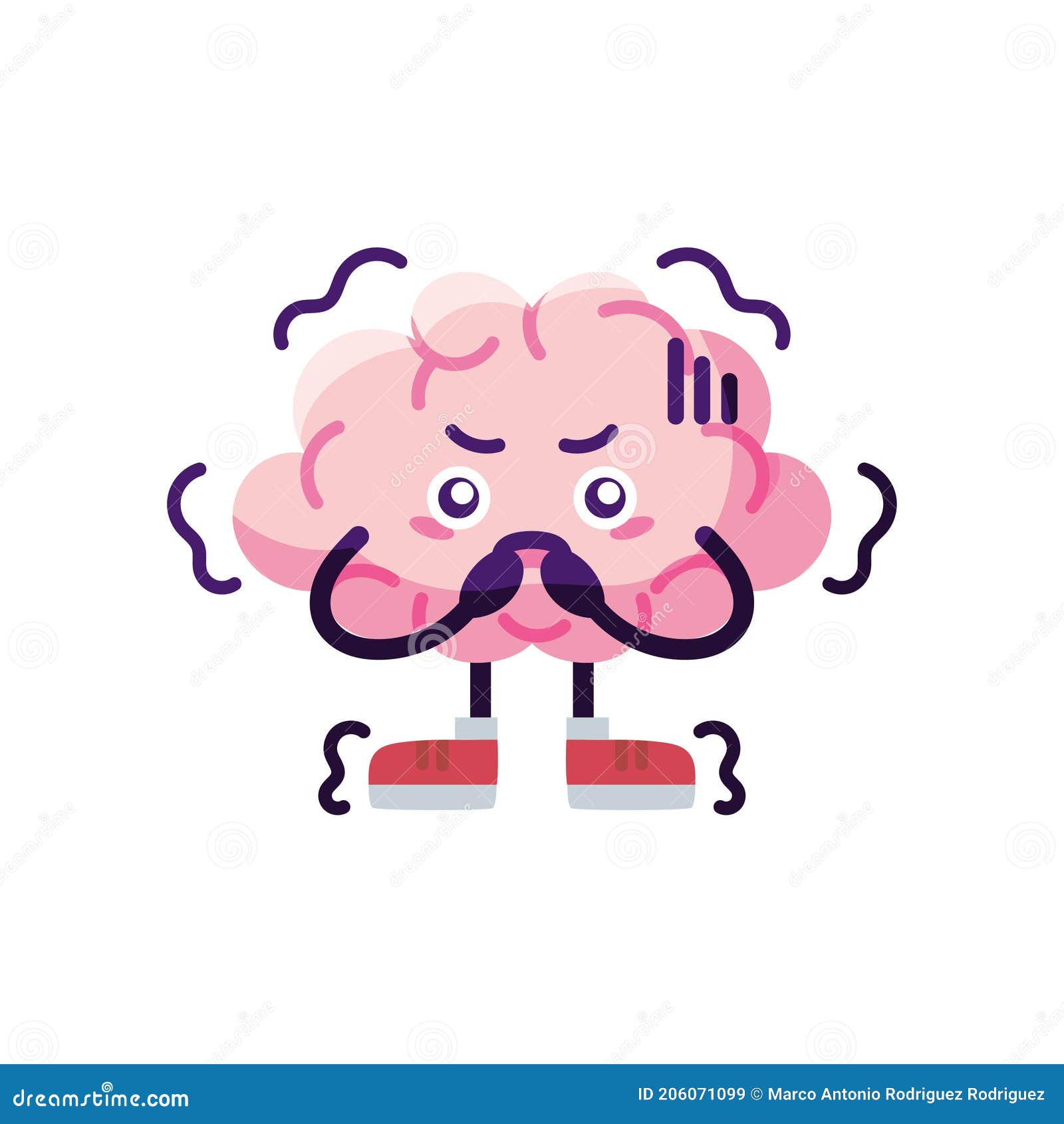 Angry Brain. Evil Internal Organ Isolated. Terrible Anatomy Vector ...