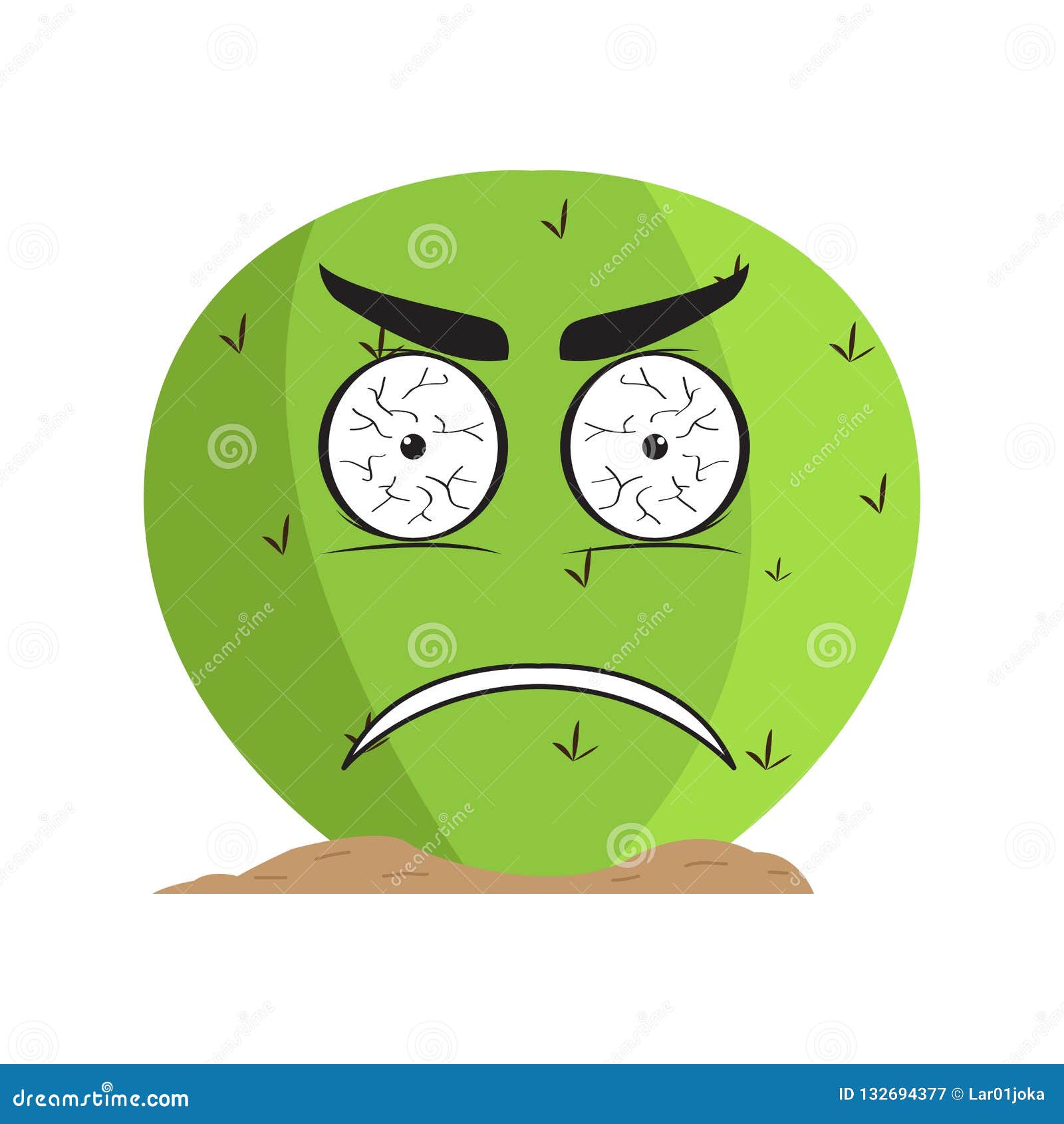Isolated Angry Cactus Character Stock Vector - Illustration of green ...