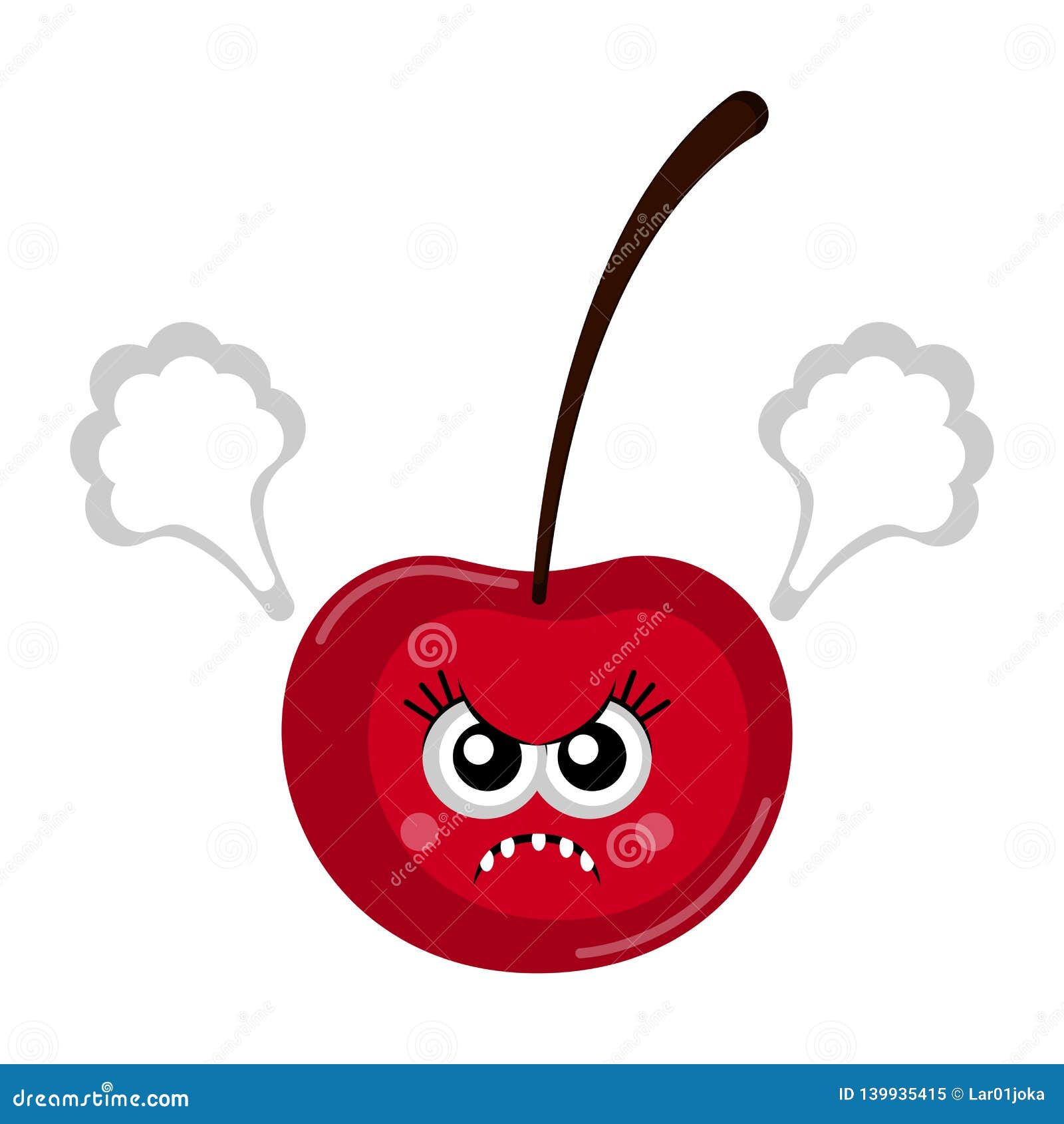Isolated Angry Cherry Cartoon Stock Vector - Illustration of diet ...