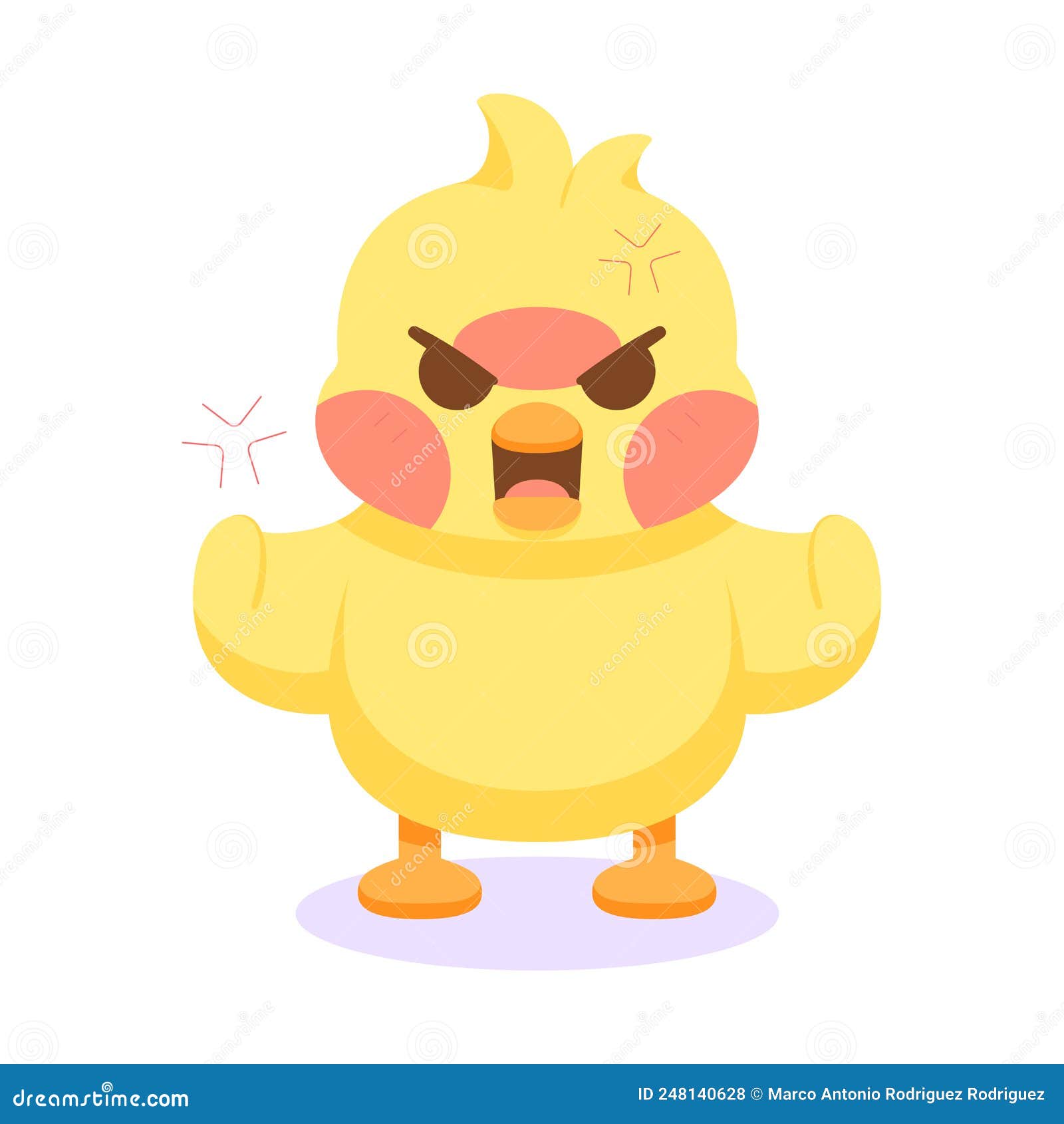 Isolated Angry Chick Cartoon Character Vector Stock Vector ...