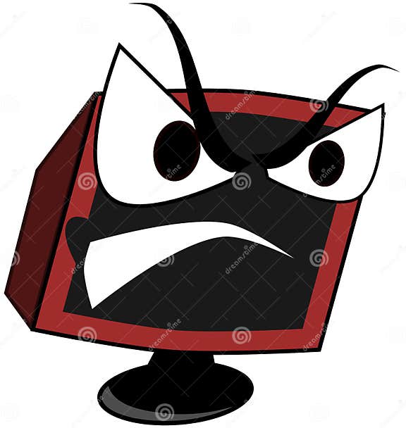 Isolated Angry Computer Cartoon Stock Illustration - Illustration of ...