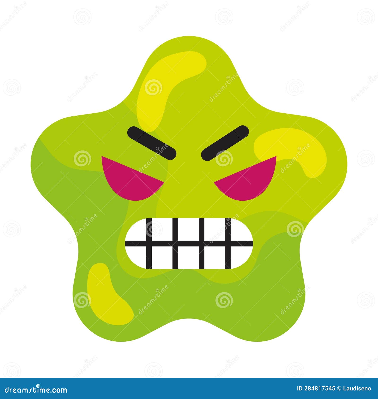 Isolated Angry Cute Star Shape Emoji Vector Stock Illustration ...