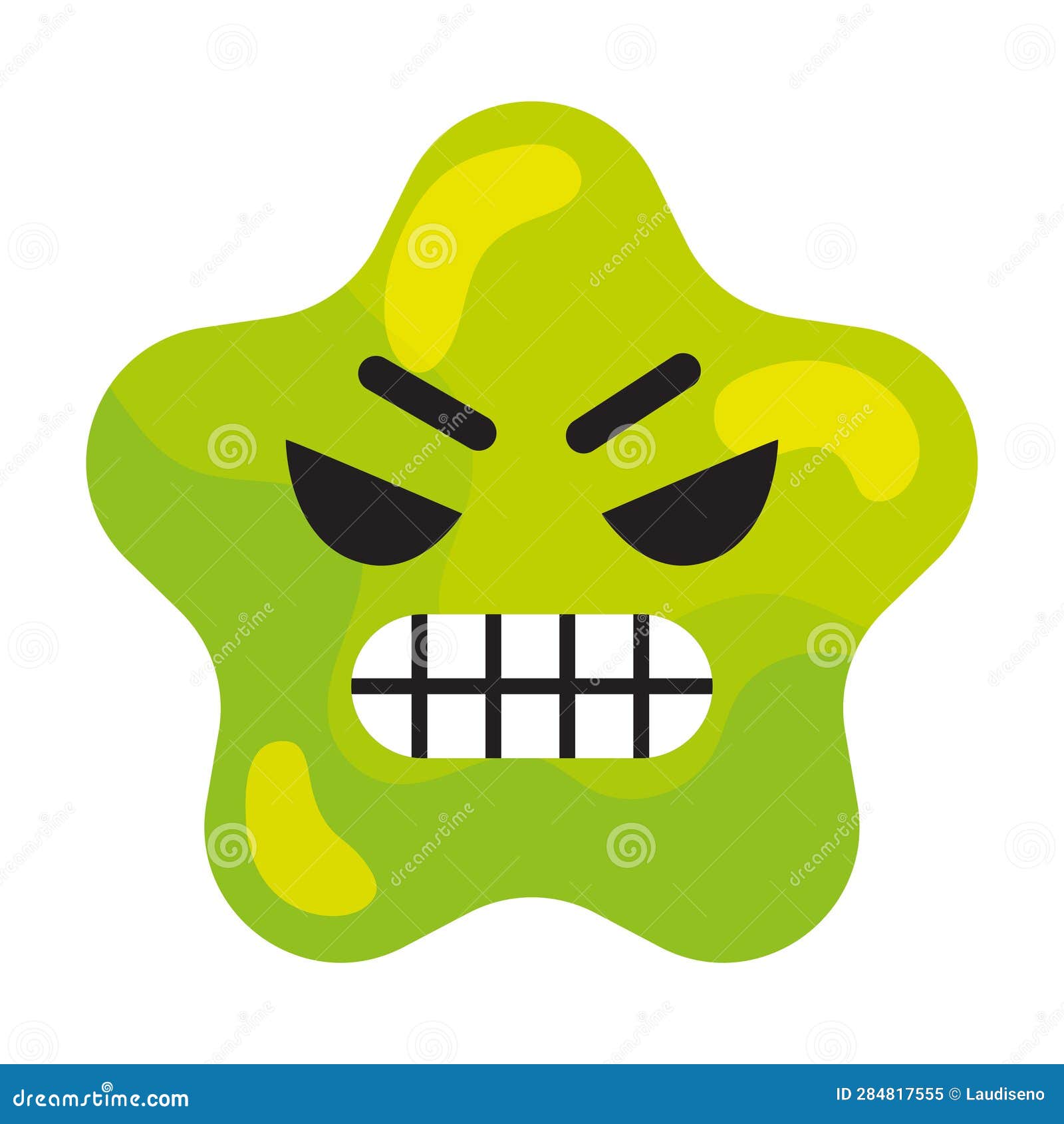 Isolated Angry Cute Star Shape Emoji Vector Stock Illustration ...