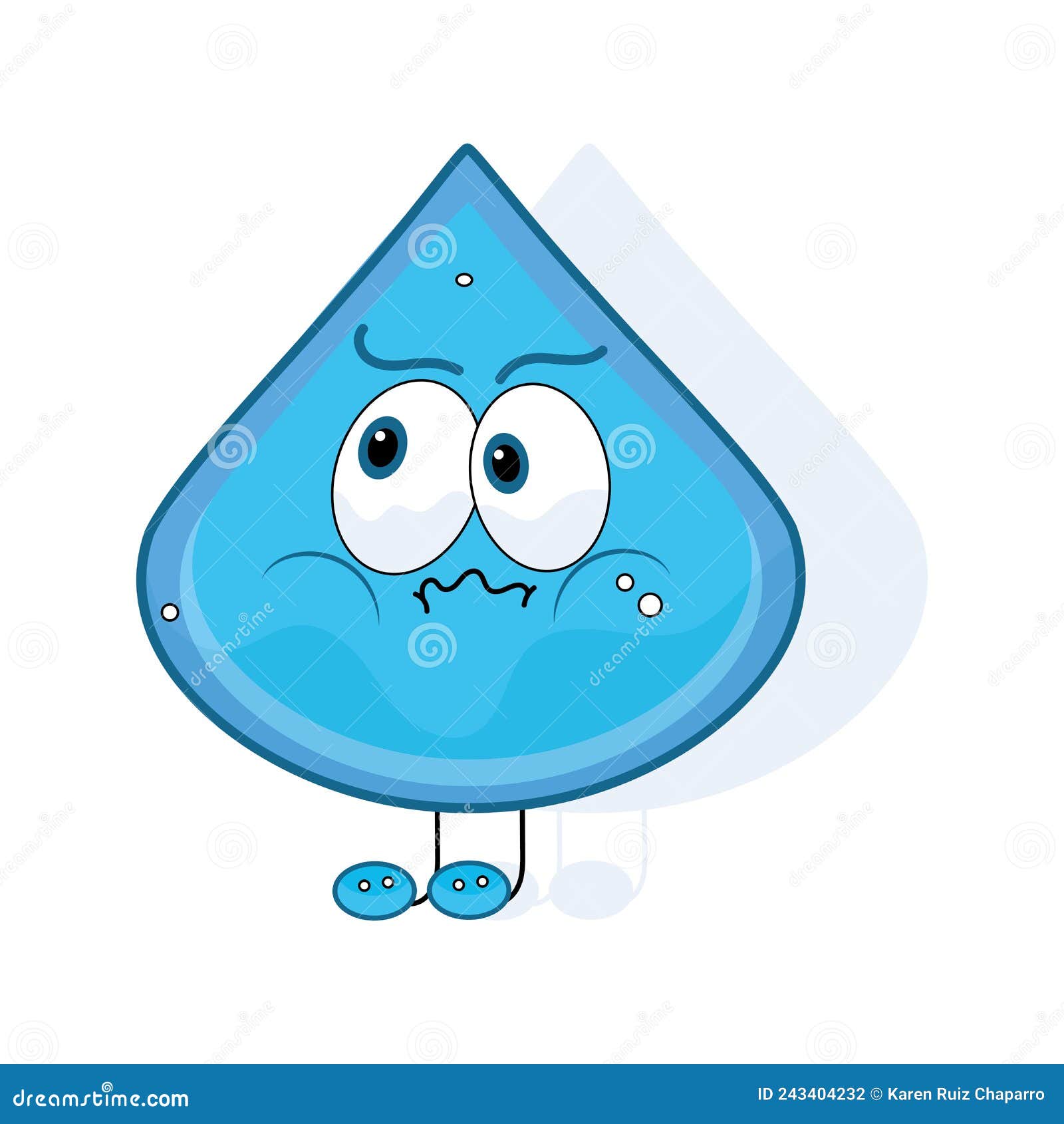 Isolated Angry Drop of Water Cartoon Vector Stock Vector - Illustration ...