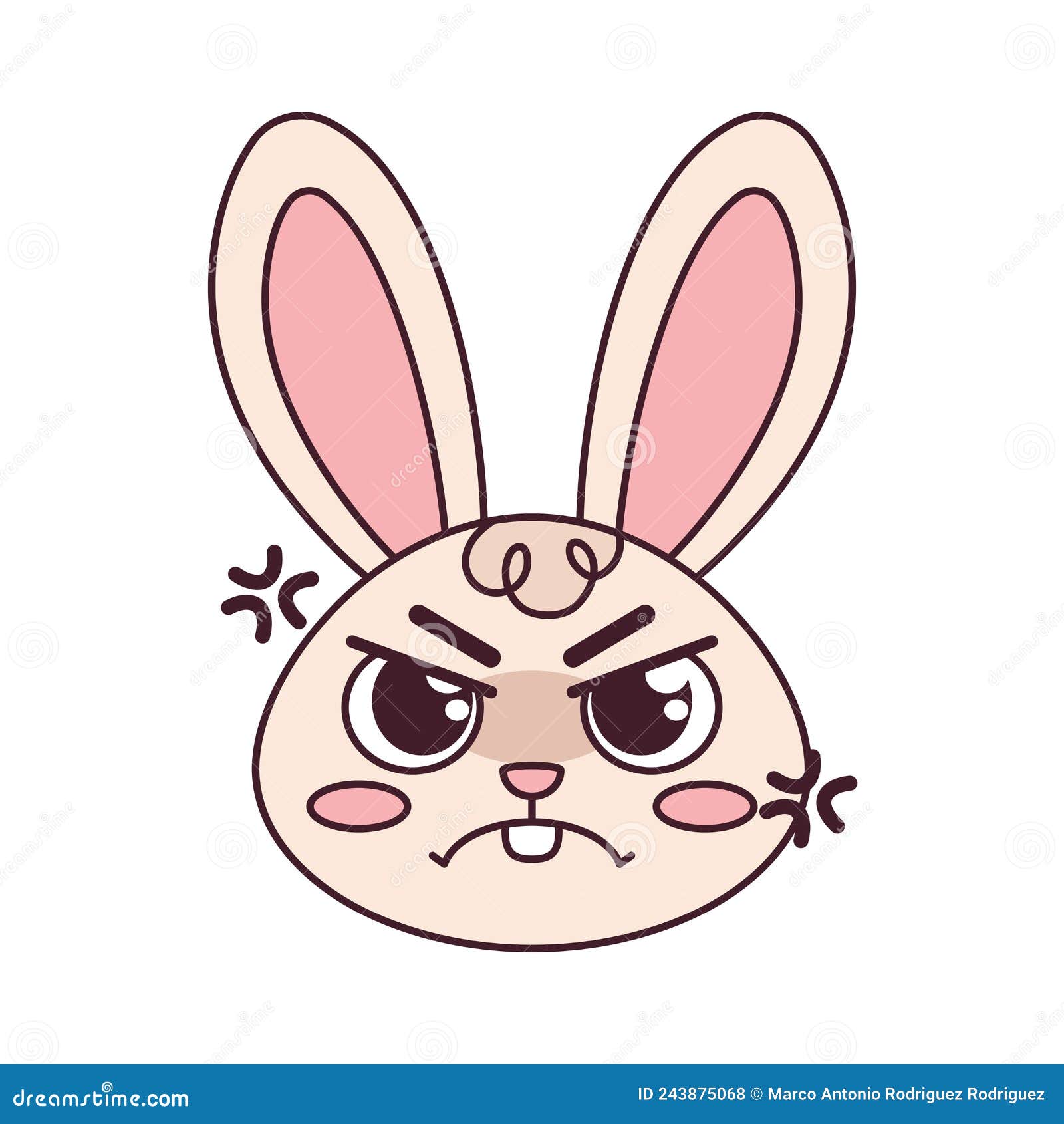 Isolated Angry Rabbit Cartoon Avatar Vector Stock Vector - Illustration ...