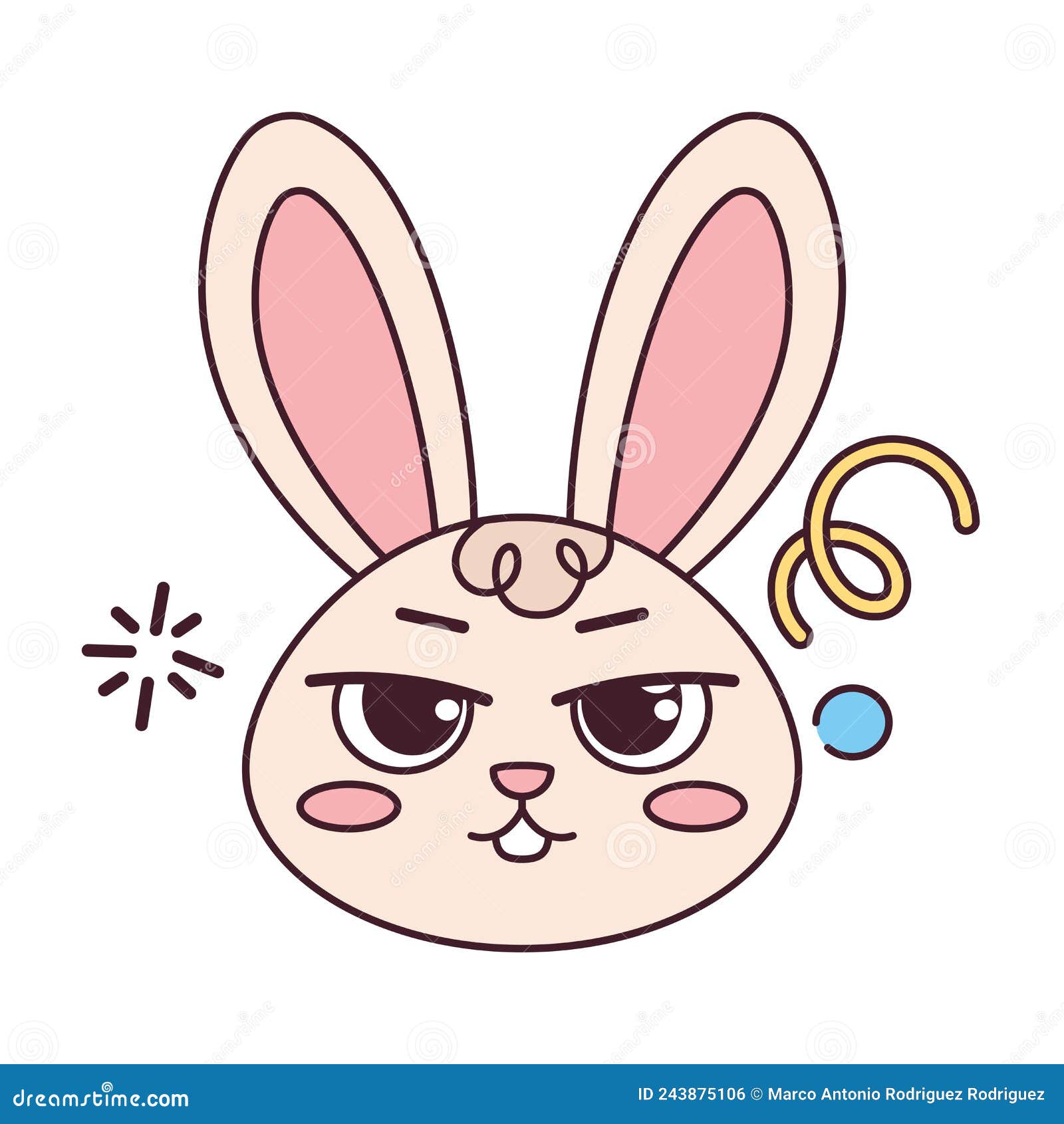 Isolated Angry Rabbit Cartoon Avatar Vector Stock Vector - Illustration ...