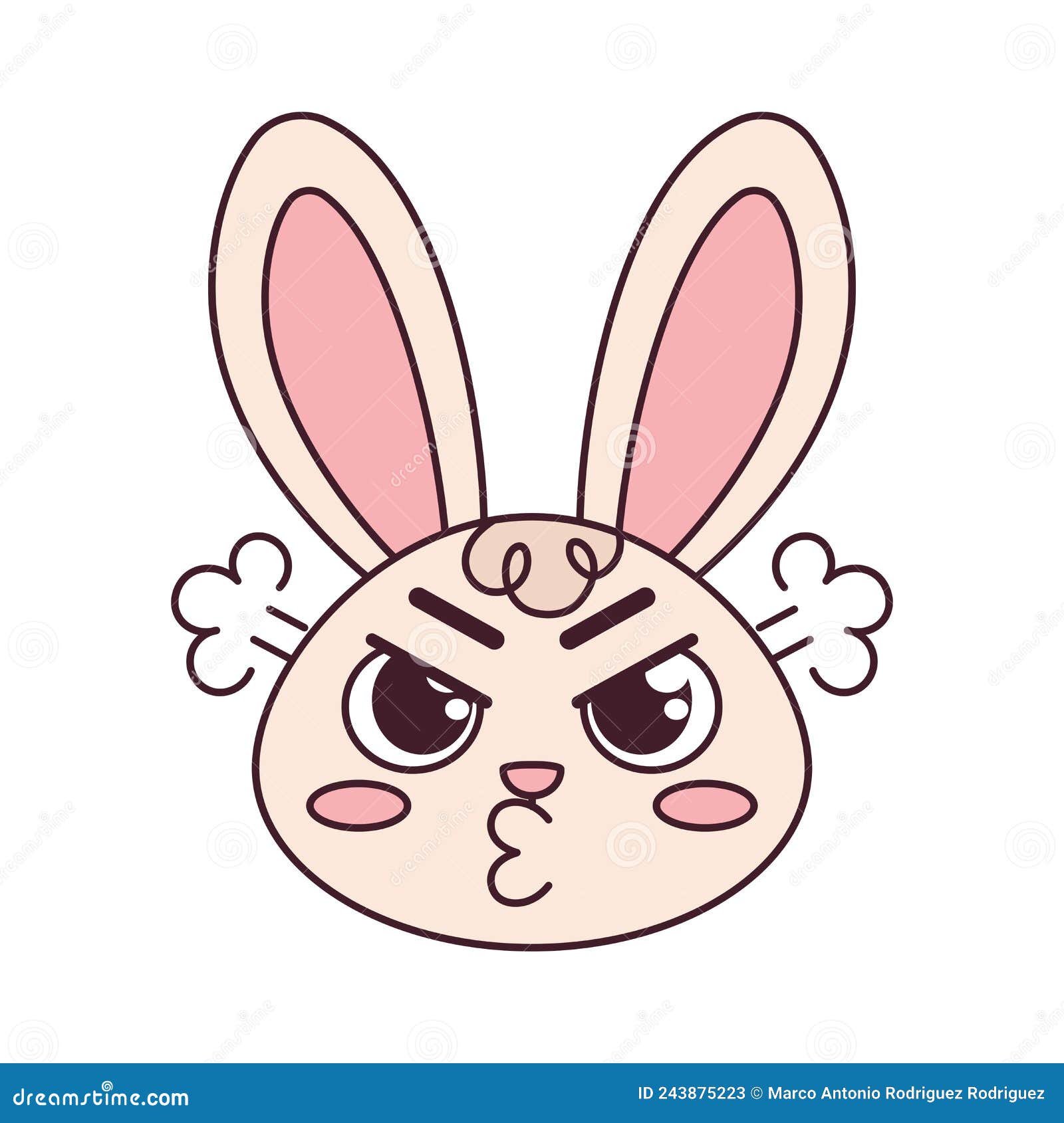 Isolated Angry Rabbit Cartoon Avatar Vector Stock Vector - Illustration ...