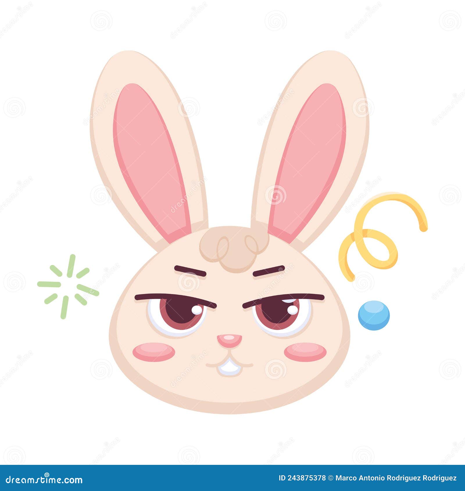 Isolated Angry Rabbit Cartoon Avatar Vector Stock Vector - Illustration ...