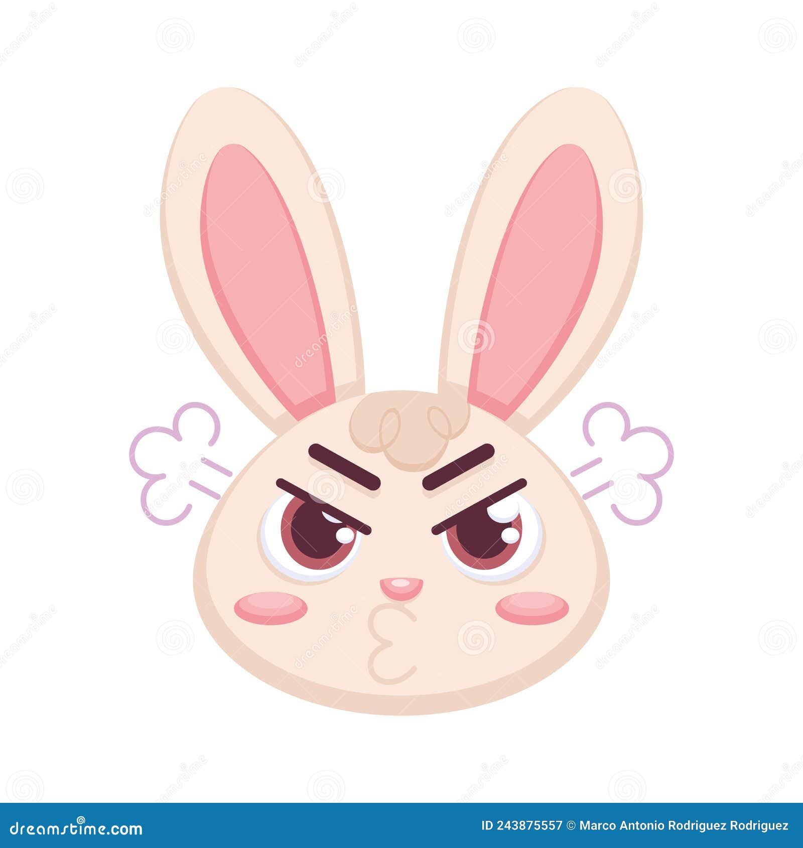Isolated Angry Rabbit Cartoon Avatar Vector Stock Vector - Illustration ...