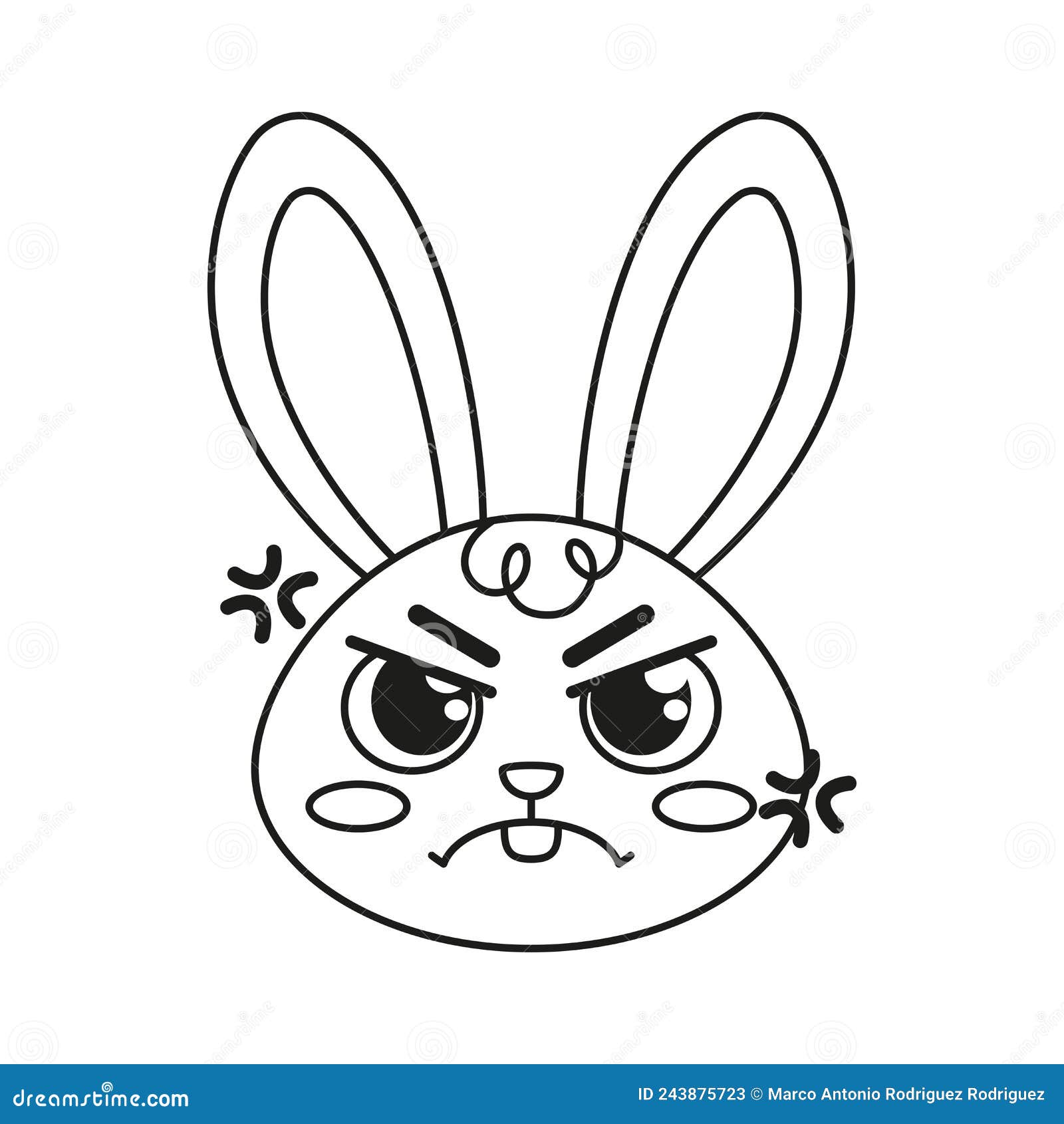 Isolated Angry Rabbit Cartoon Avatar Vector Stock Vector - Illustration ...