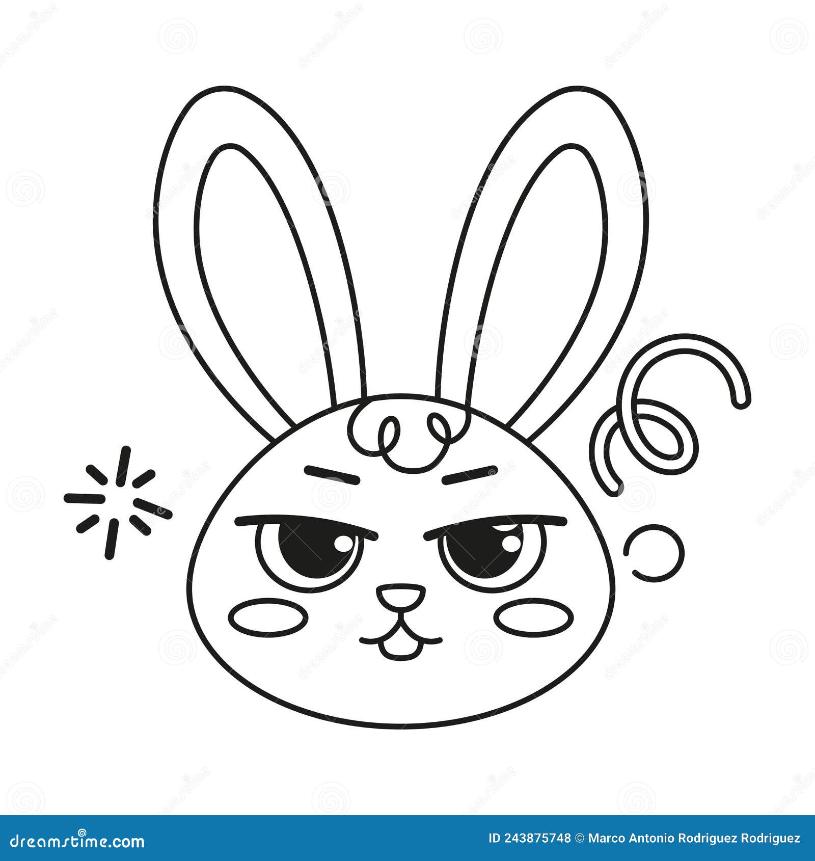 Isolated Angry Rabbit Cartoon Avatar Vector Stock Vector - Illustration ...
