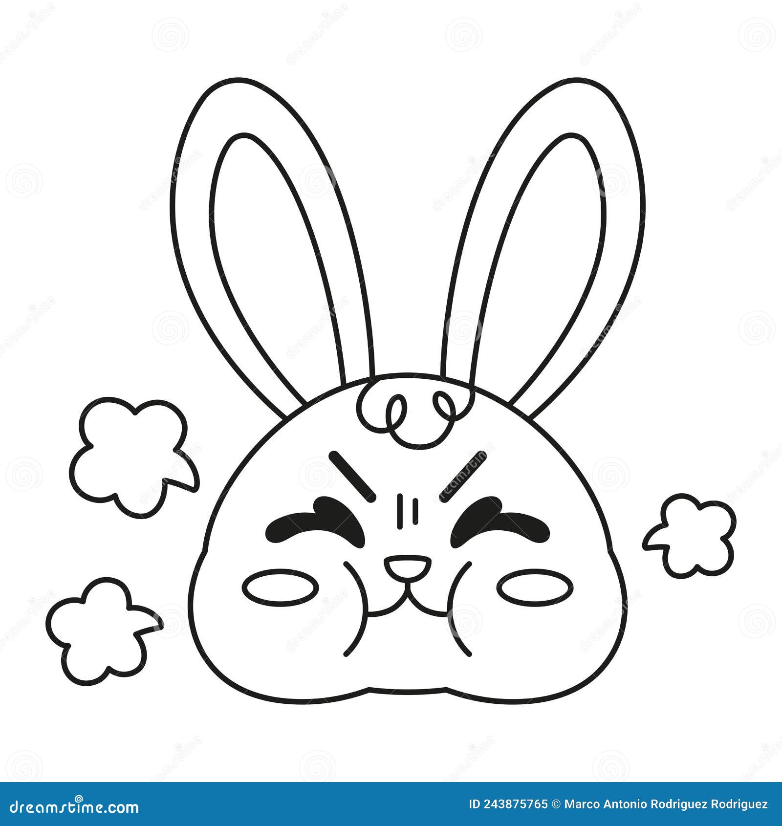 Isolated Angry Rabbit Cartoon Avatar Vector Stock Vector - Illustration ...