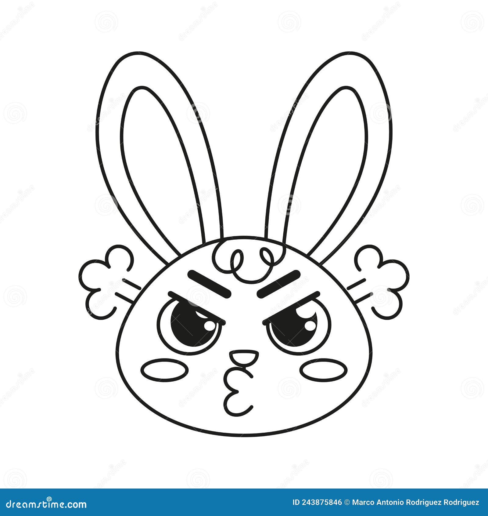 Isolated Angry Rabbit Cartoon Avatar Vector Stock Vector - Illustration ...