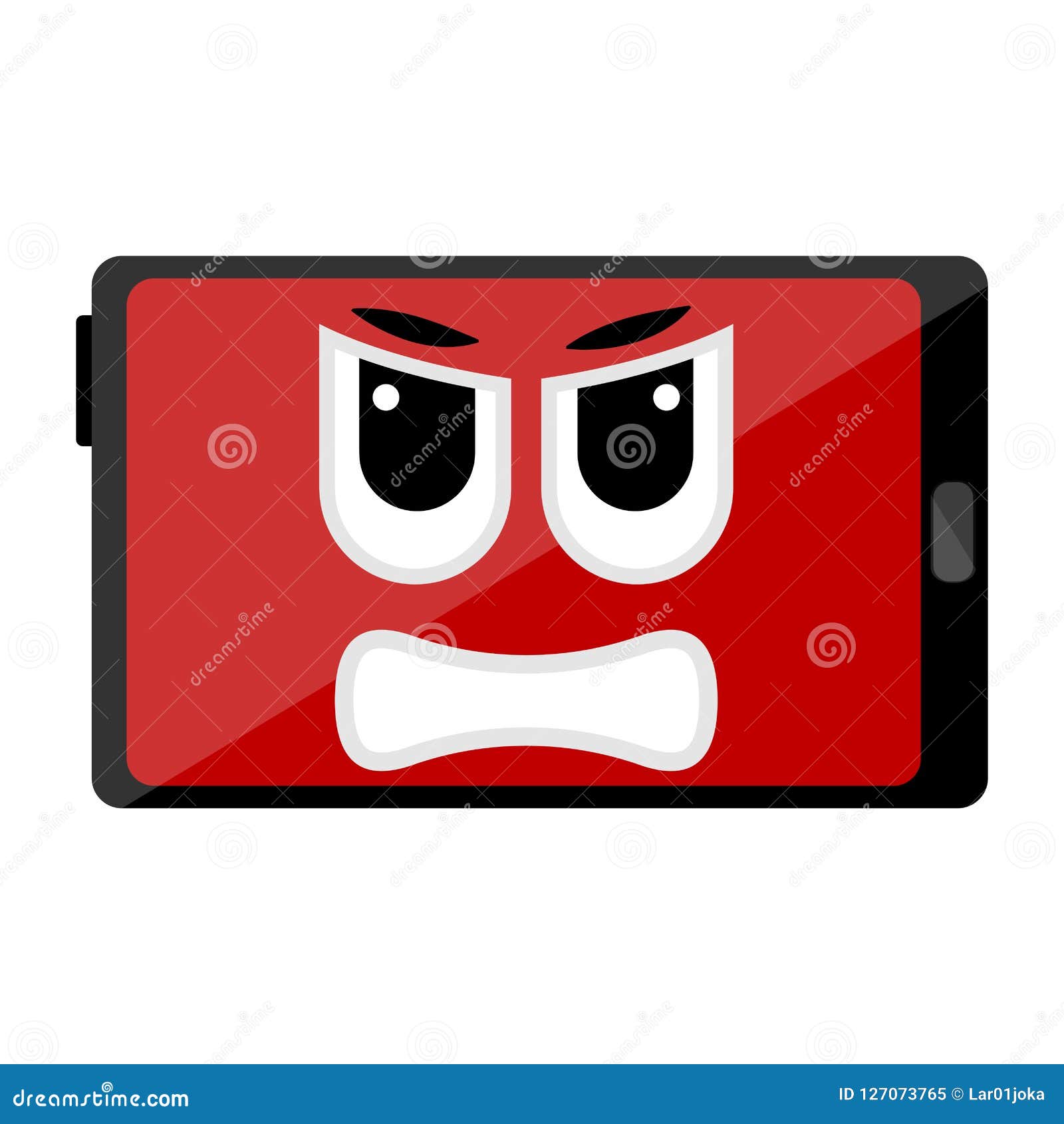 Angry Tablet Cartoon Character Pointing At Invisible Object. 3D ...