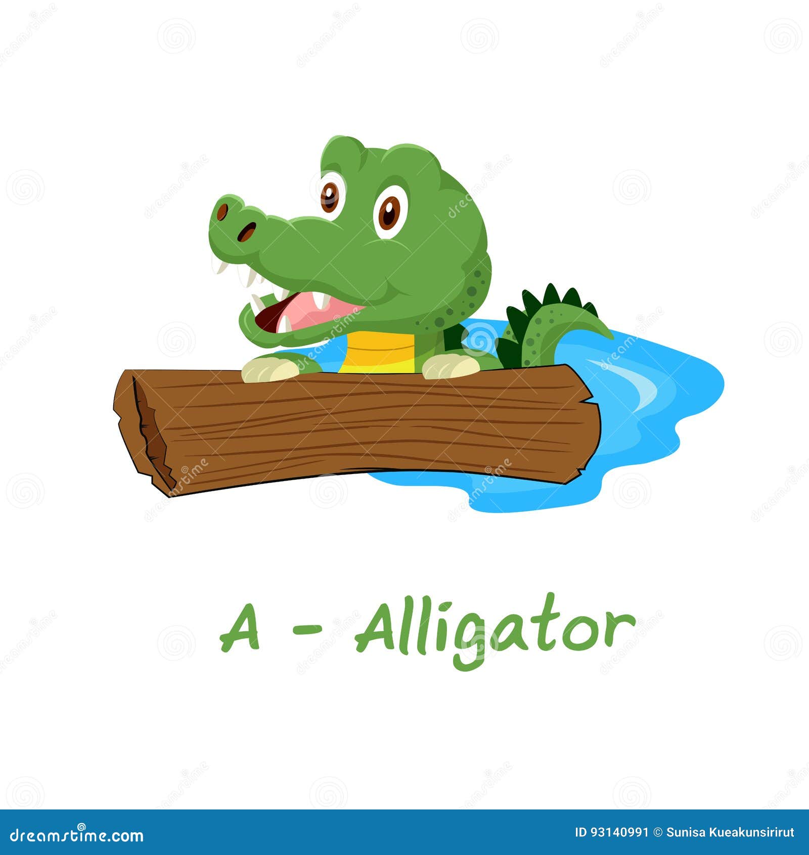 Isolated Animal Alphabet for the Kids,a for Alligator Stock Vector ...