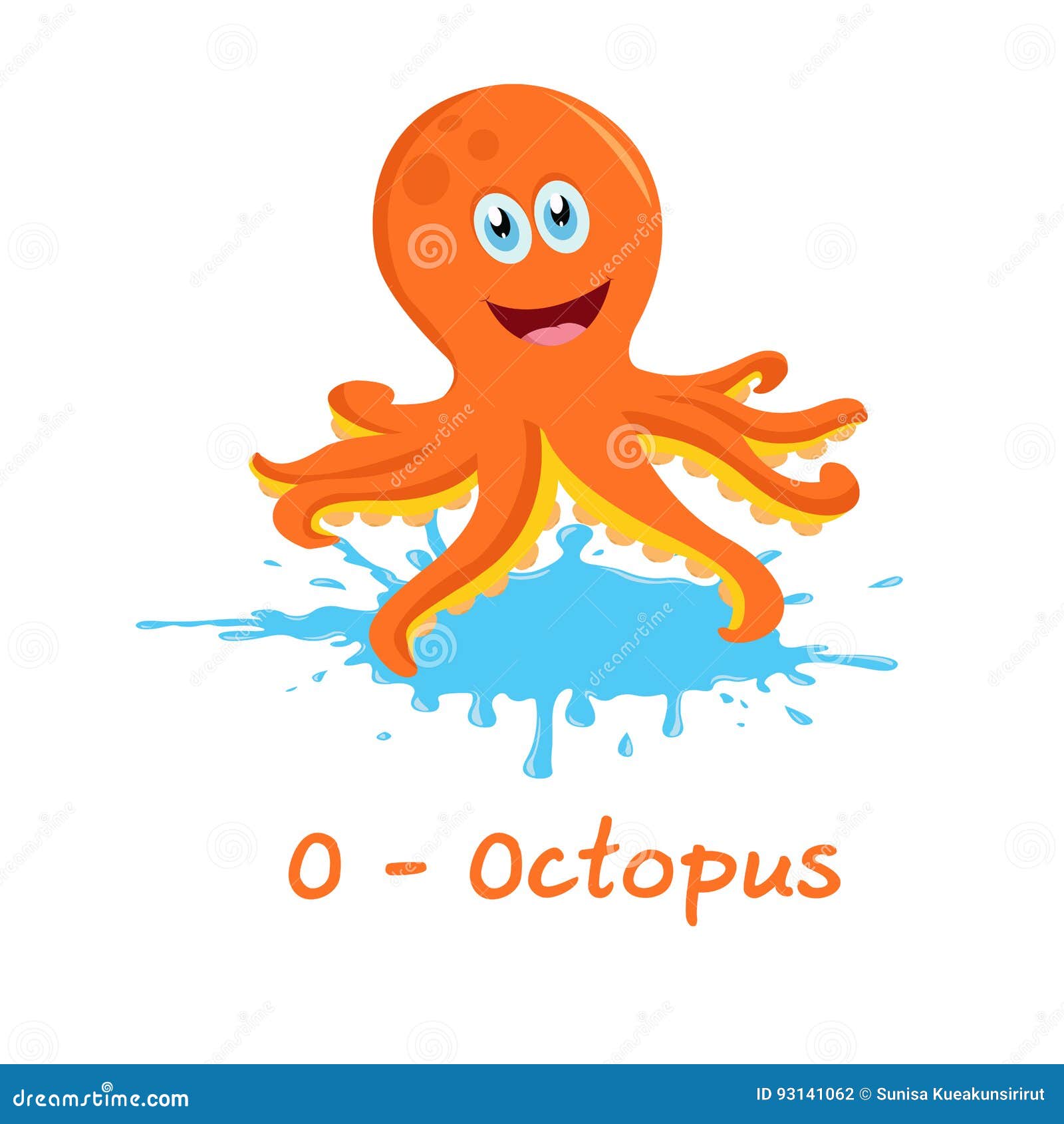 Isolated Animal Alphabet for the Kids,O for Octopus Stock Vector ...