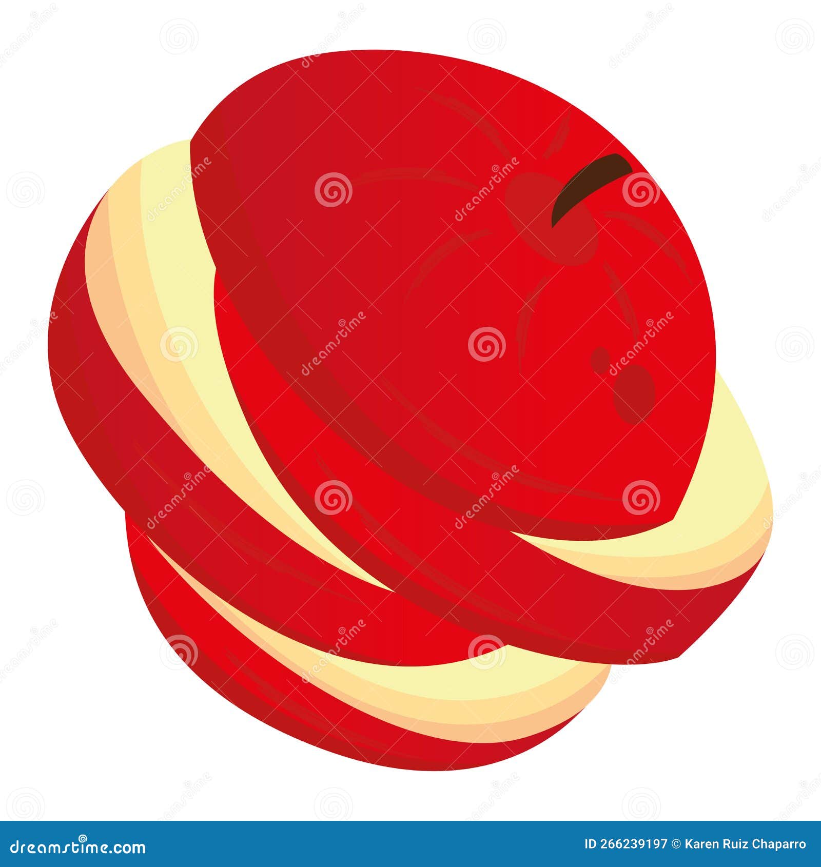 Isolated Apple Fruit Cut in Different Slices Vector Stock Vector ...