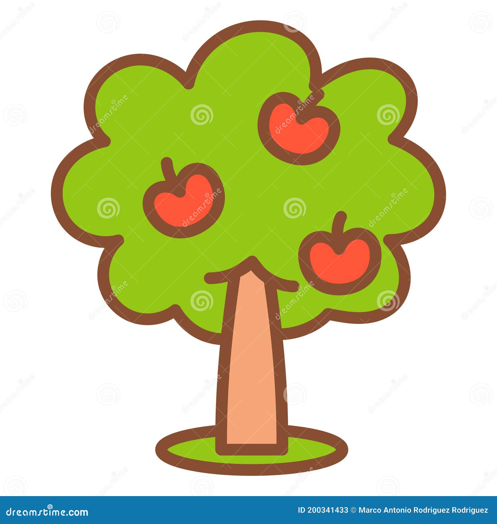 Isolated apple tree icon stock vector. Illustration of isolated - 200341433