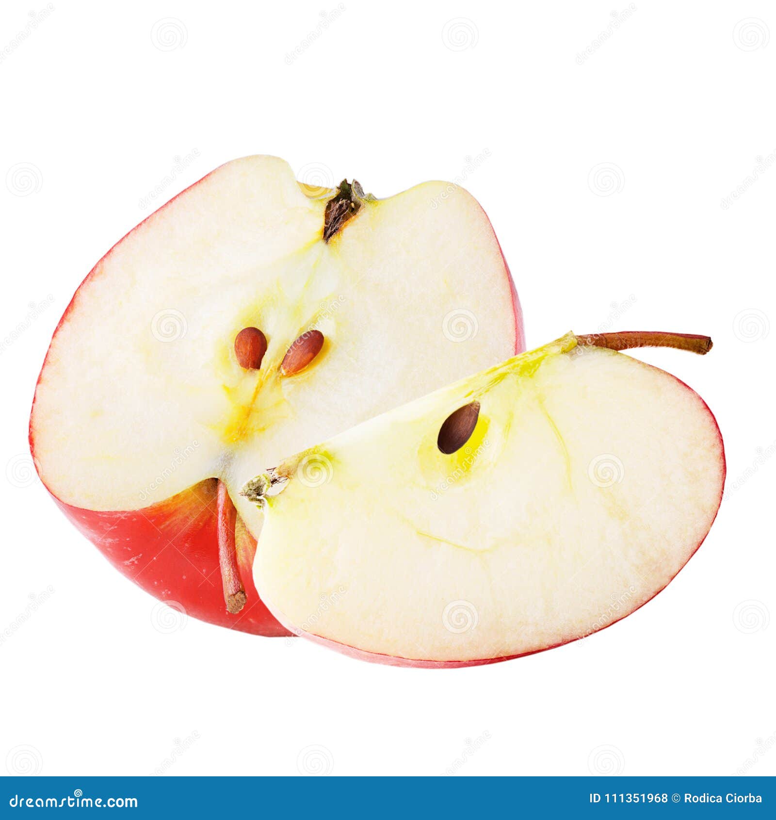Freshly Slices Apple Isolated on White Stock Photo - Image of gourmet ...