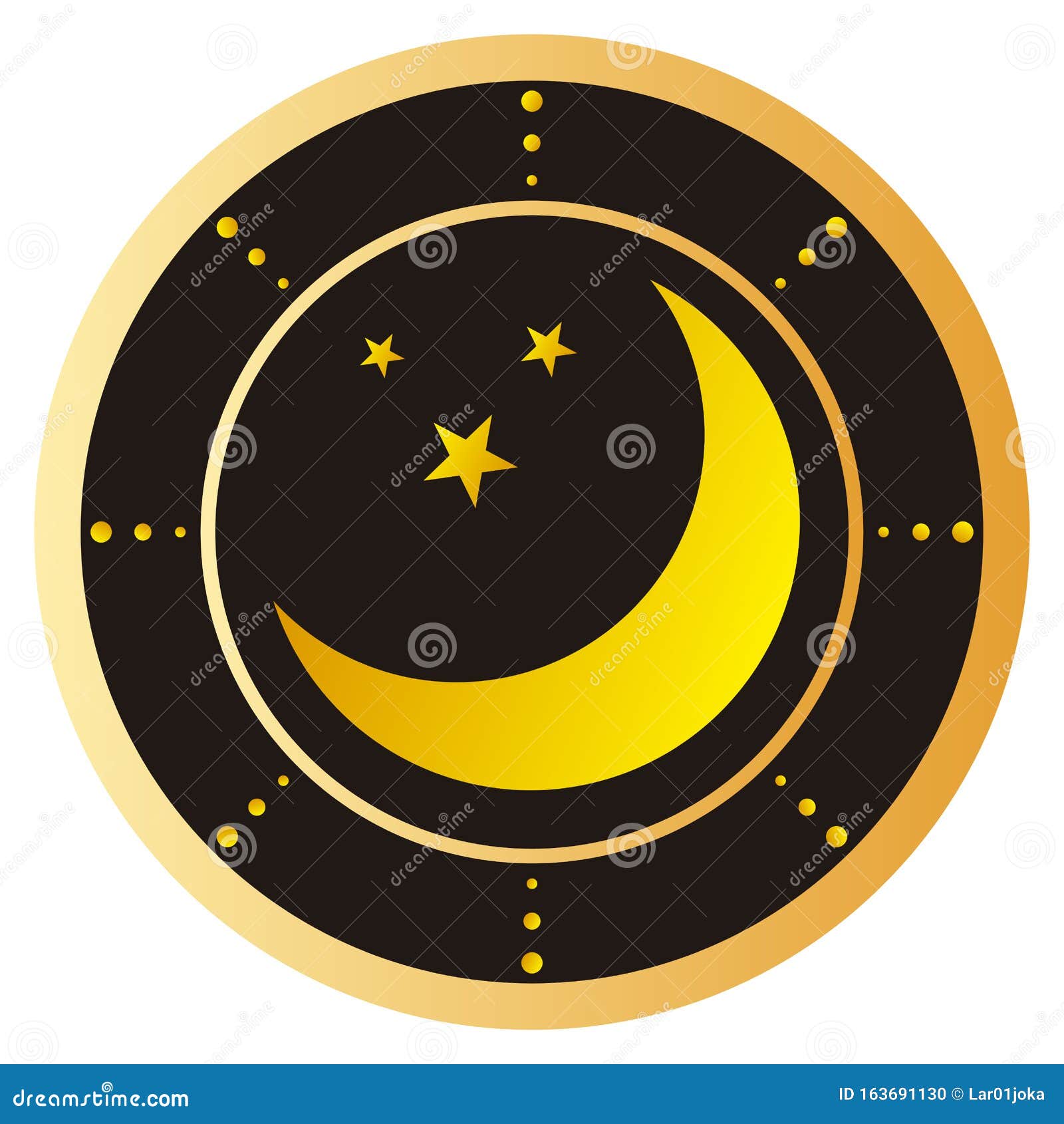 Arabic Moon And Star Icon Of 3 Types. Isolated Vector Sign Symbol ...