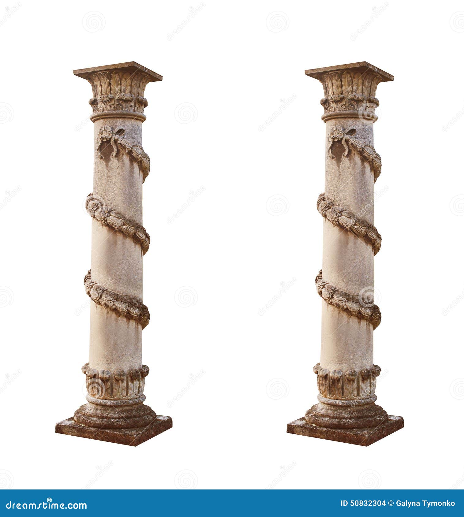Isolated Architectural Columns on a White Background Stock Photo ...