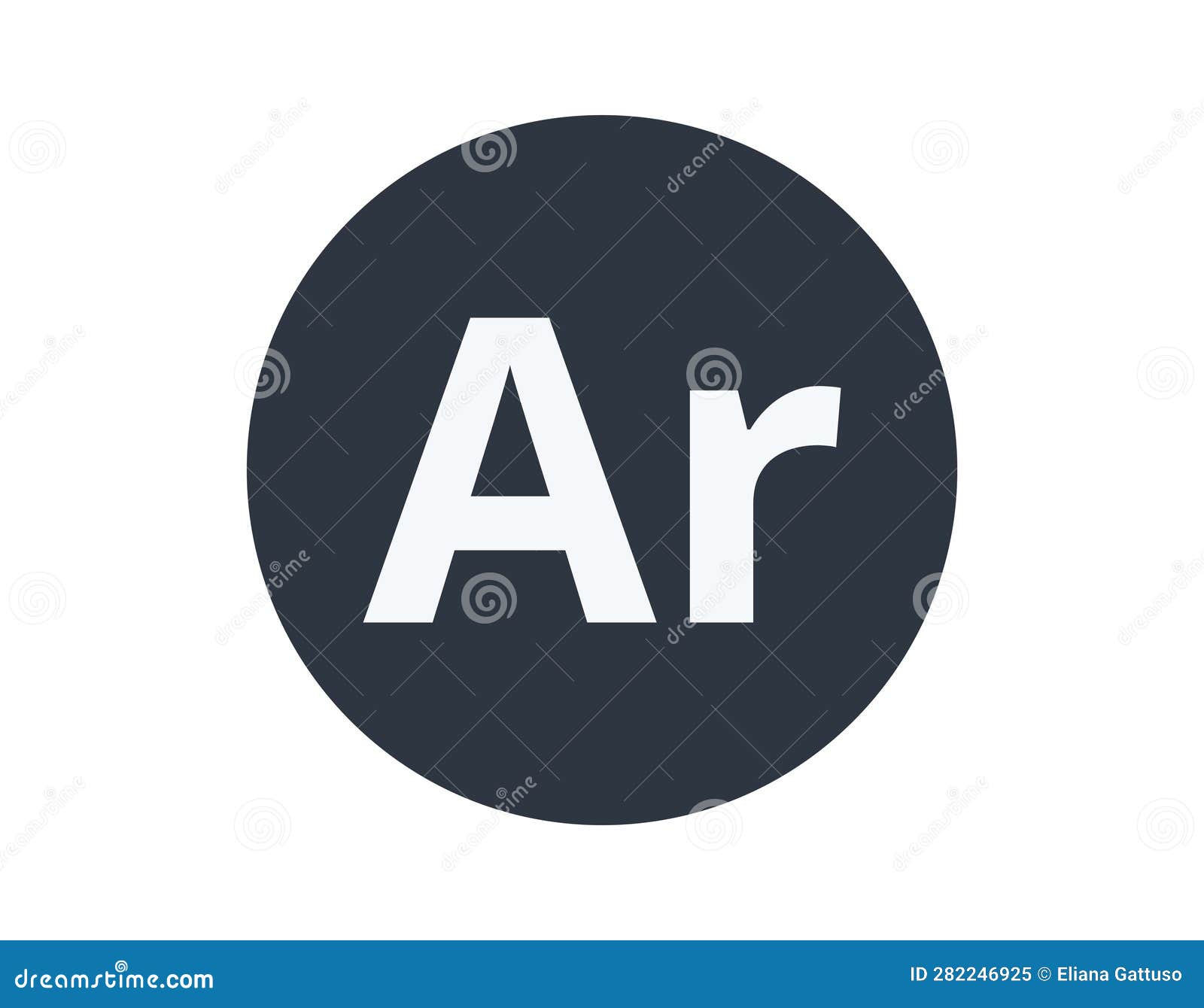 Argon Ar Chemical Element. Argon Sign With Atomic Number. Chemical 18 ...