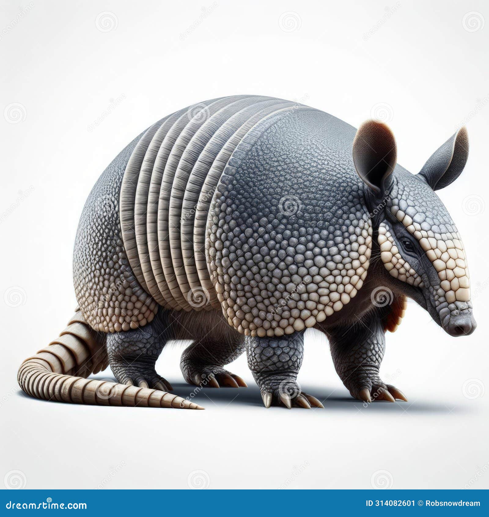 Image of Isolated Armadillo Against Pure White Background, Ideal for ...