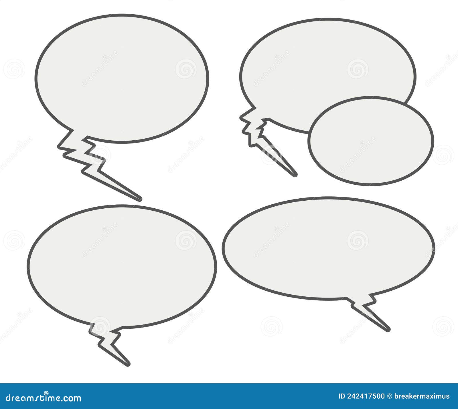 Isolated Artwork Illustration of Comic Dialog Boxes on White Background ...