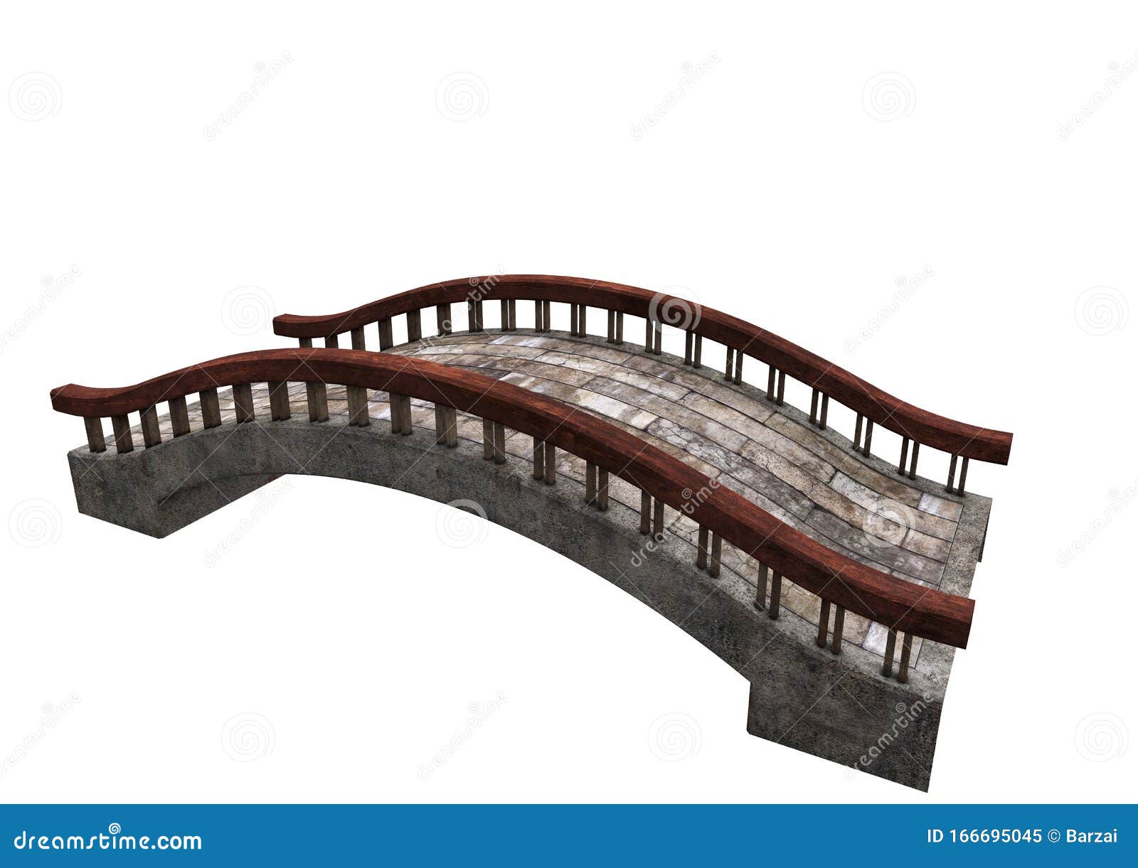 Asian Bridge on a White Background. Stock Image - Image of ndaylight ...