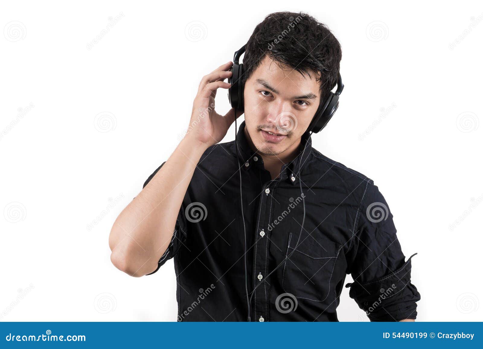 Isolated Asian Man with Headset Stock Image - Image of equipment, adult ...