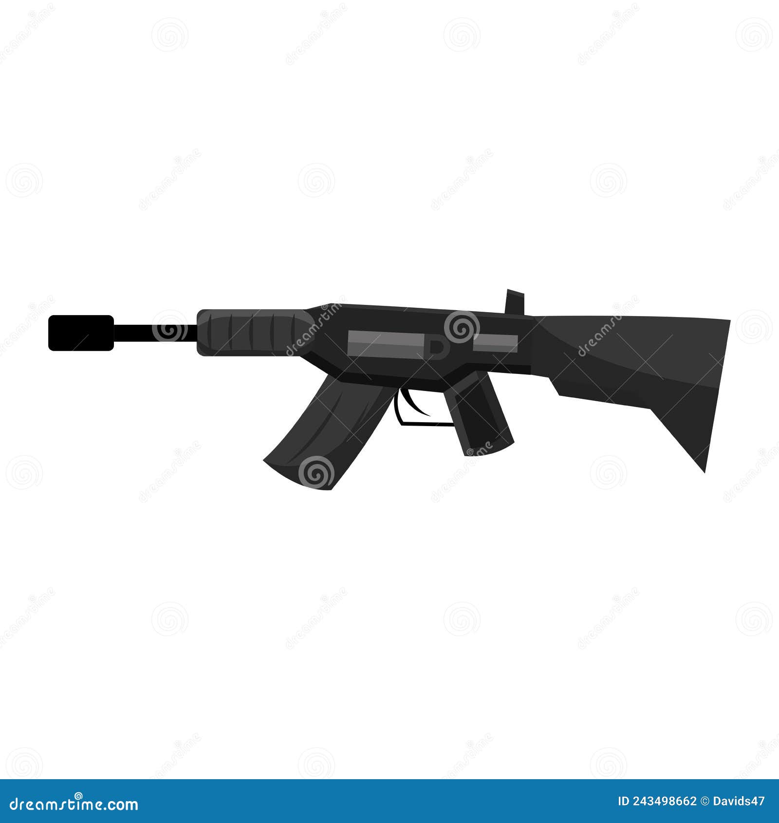 Isolated Assault Rifle Icon Flat Design Vector Stock Vector ...