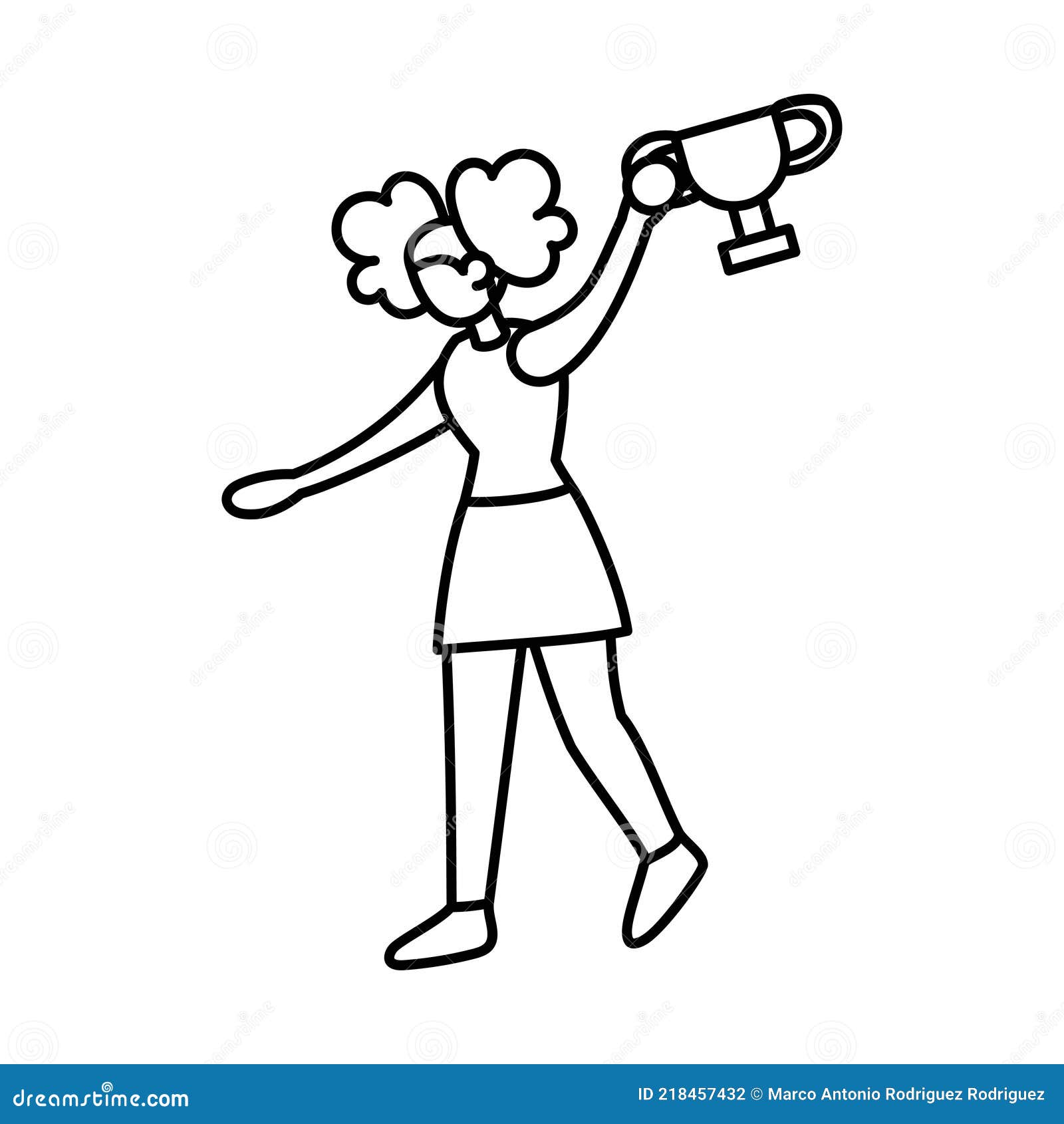 Isolated Athlete Character Icon with a Golden Trophy Stock Vector ...