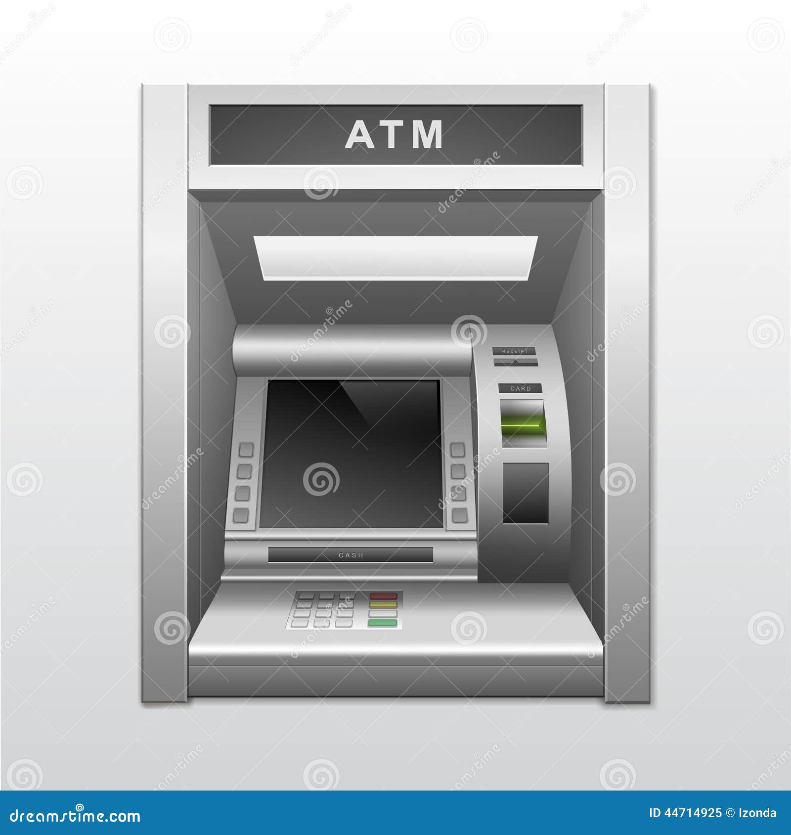 Isolated ATM Bank Cash Machine Stock Vector - Illustration of button ...