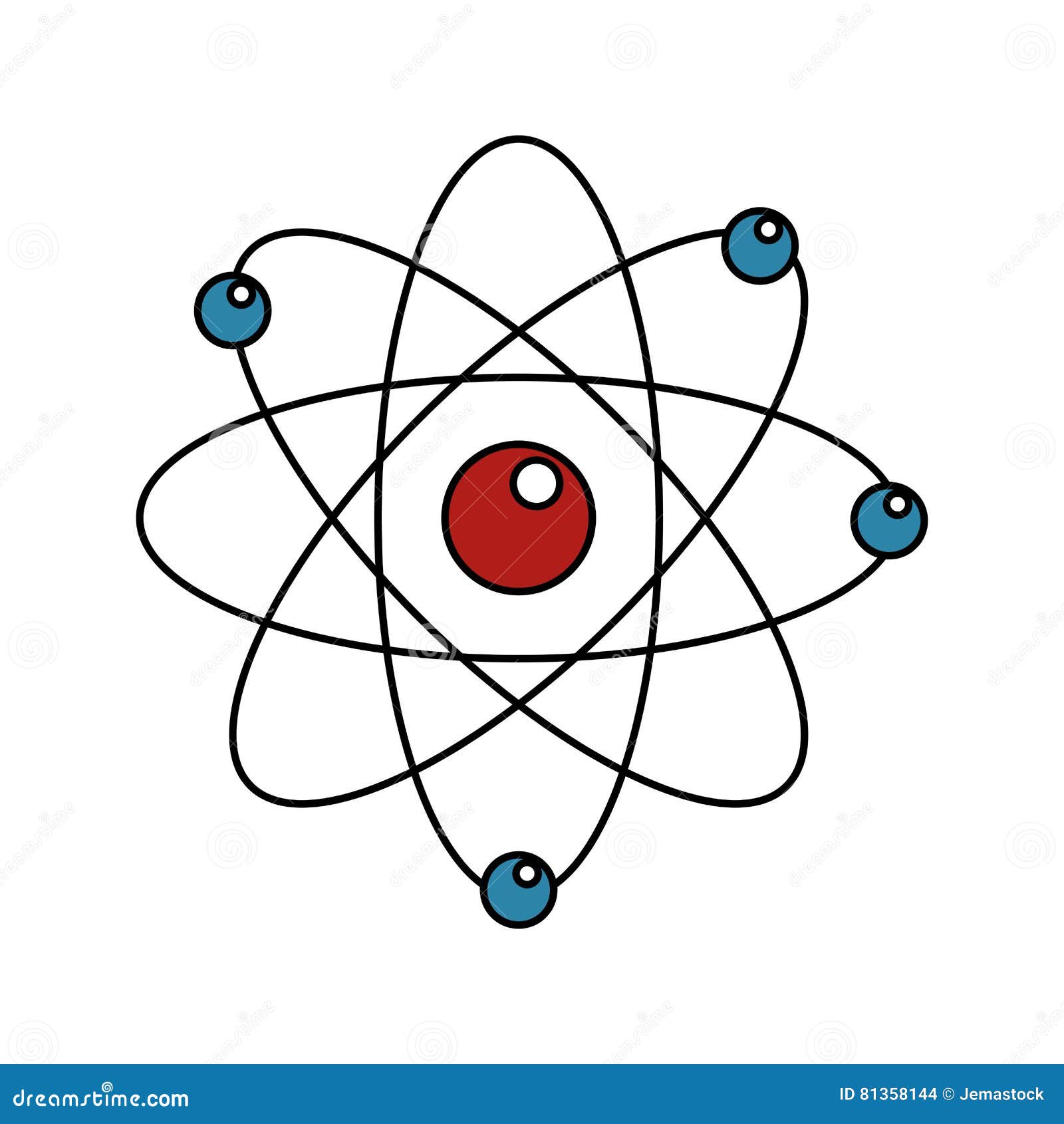 Isolated atom design stock vector. Illustration of chemistry - 81358144