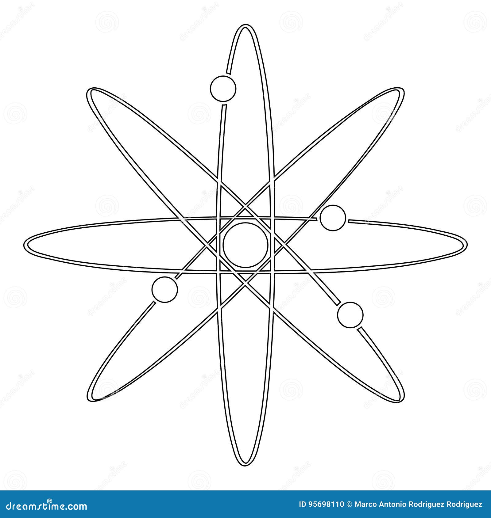 Isolated atom outline stock illustration. Illustration of clip - 95698110