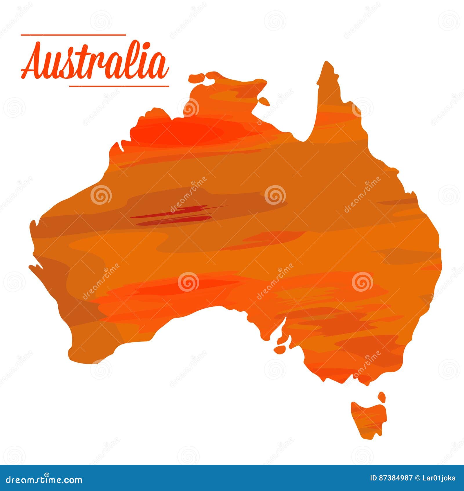 Isolated Australian map stock vector. Illustration of national - 87384987